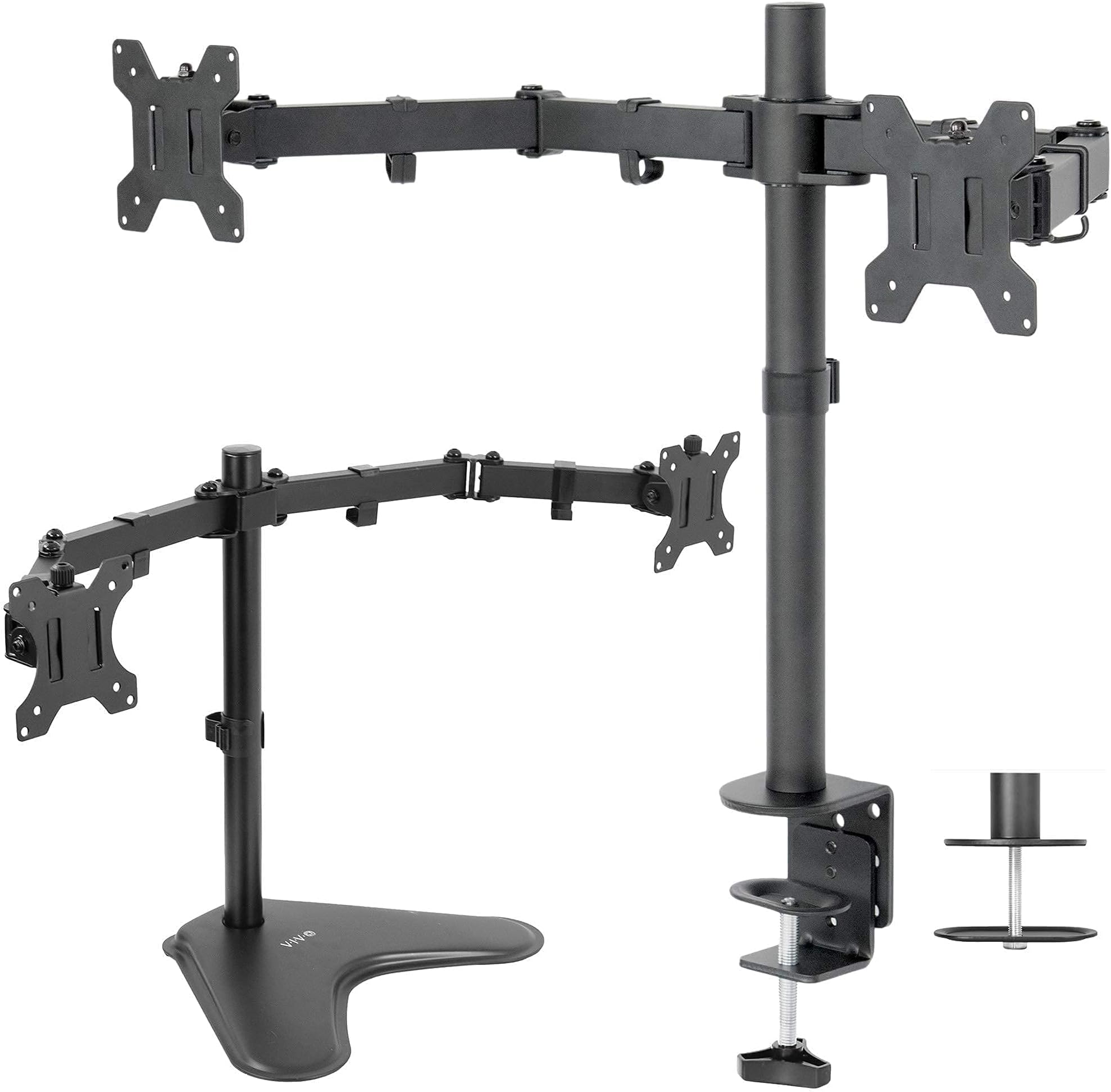 Amazon.com: VIVO Dual 13 to 27 inch LCD Monitor Desk Mount and Dual ...