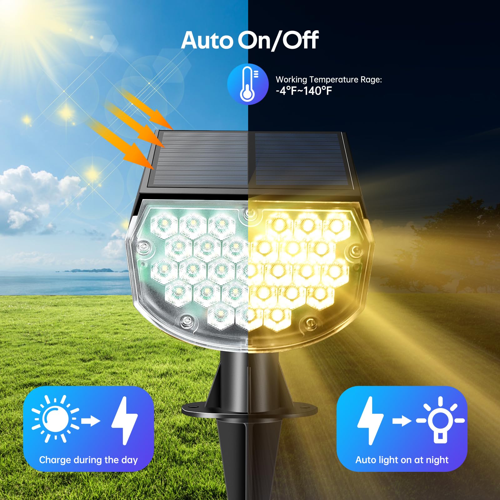 Snapklik.com : Solar Landscape Spotlights RGB Solar Lights For Outside ...