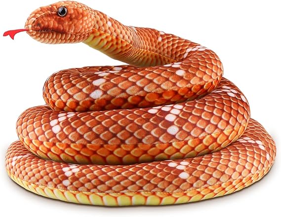 Anboor Giant Snake Stuffed Animals, 82.7 Inch Realistic Snake Plush Toy ...
