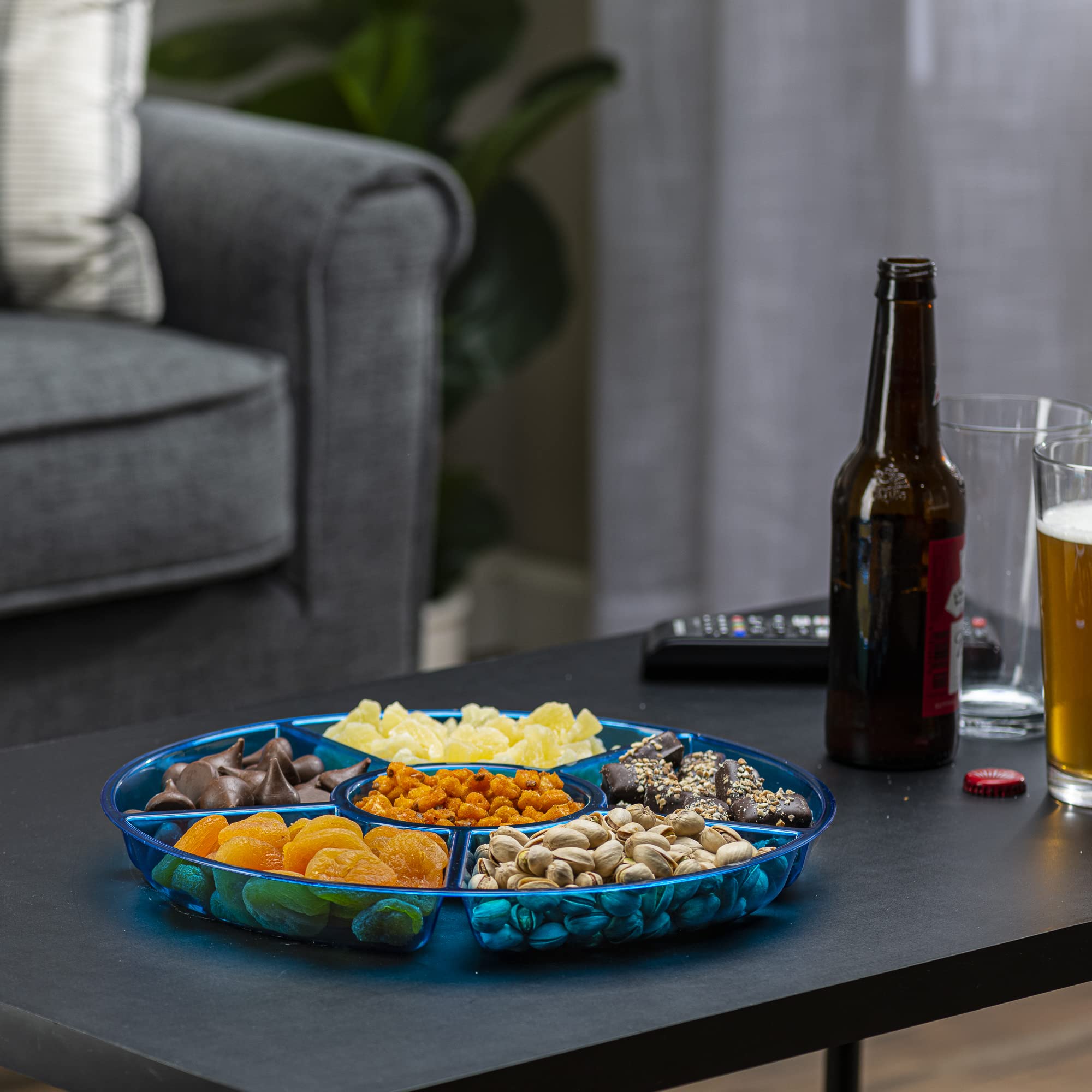 Snapklik.com : Plasticpro 6 Sectional Round Plastic Serving Tray/Platter