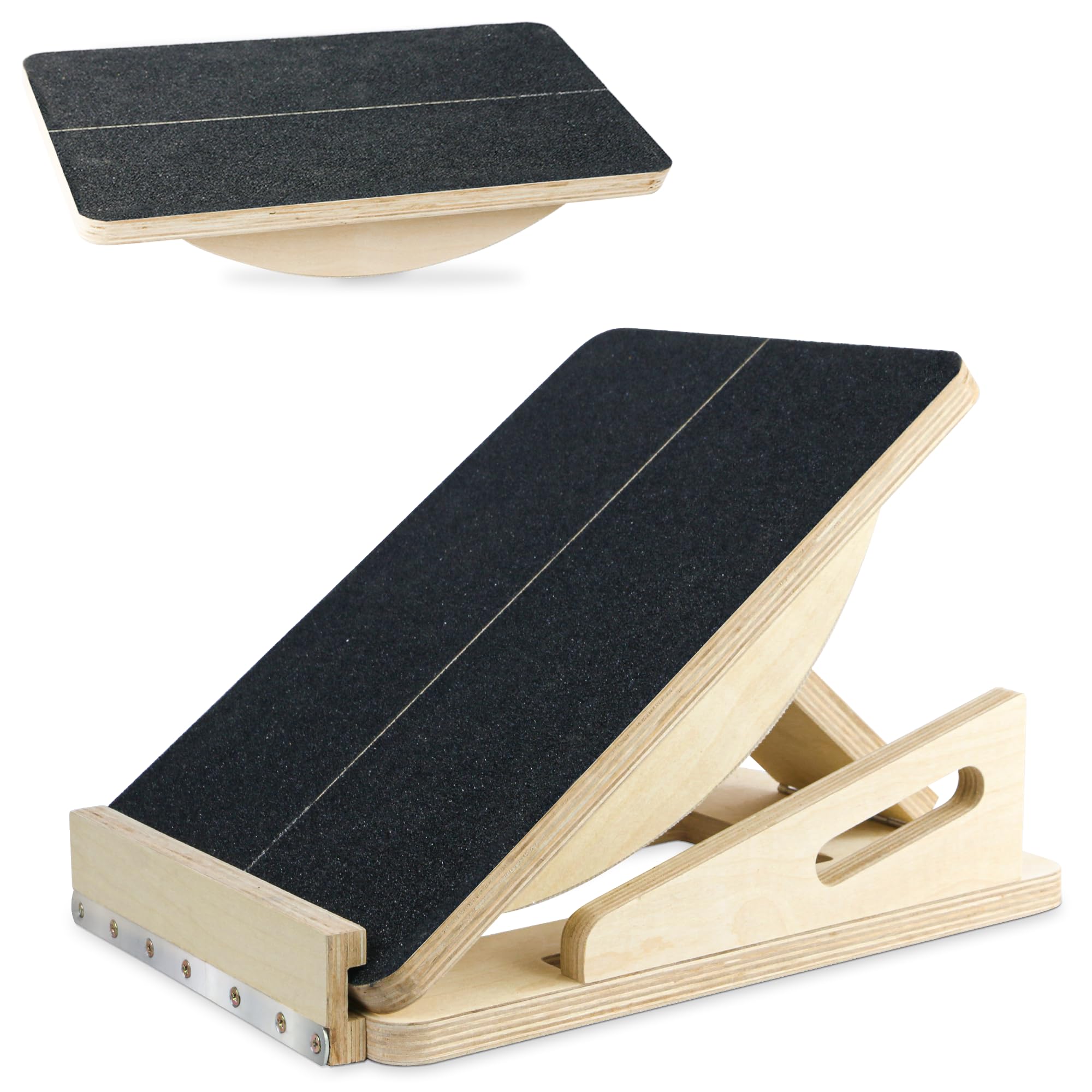Amazon.com: SENSUNIQ 2-in-1 Wooden Slant Board for Calf Stretching ...