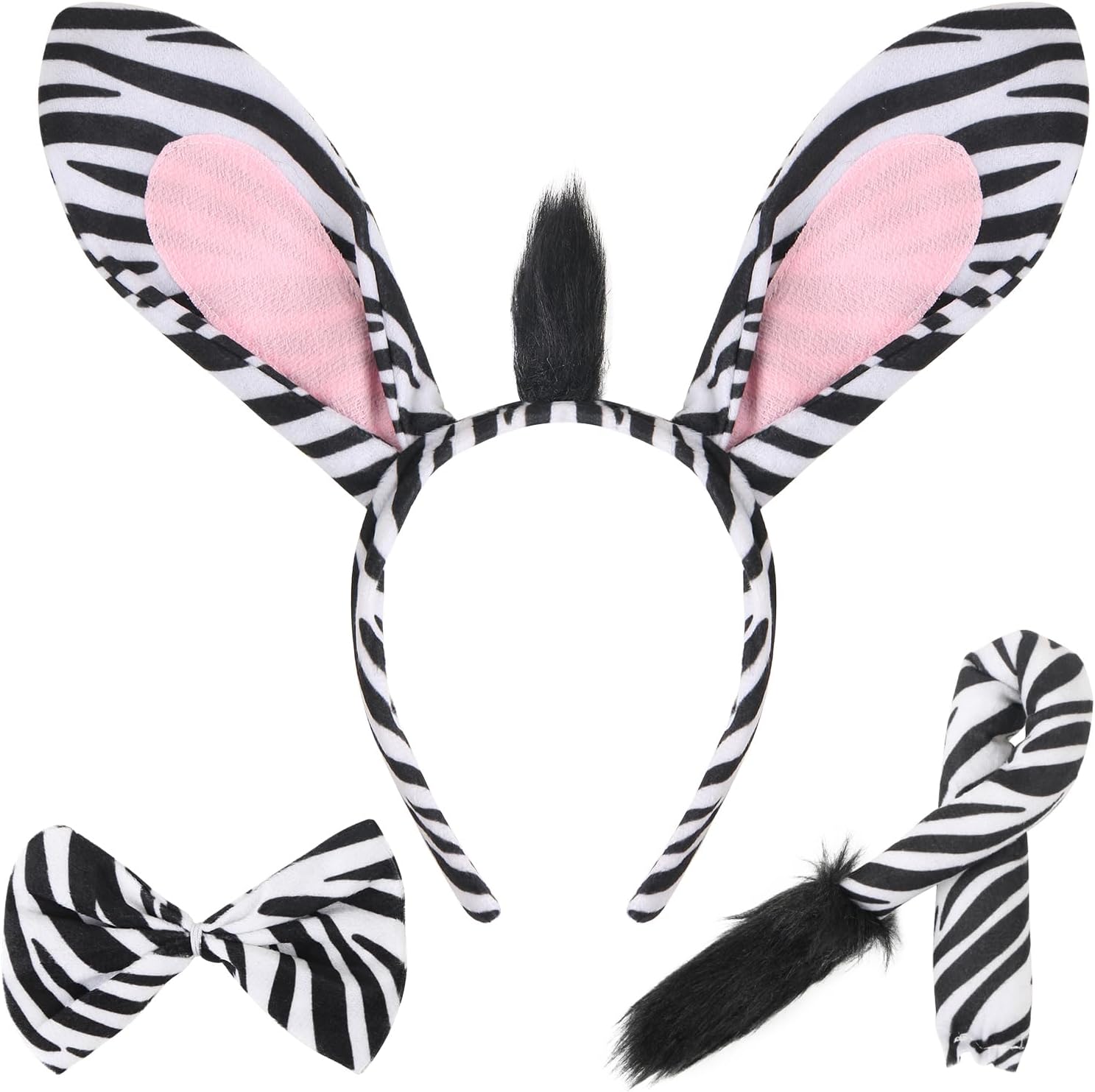 Amazon.com: Adults Zebra Ears & Tail Animal Fancy Dress Accessory Set ...