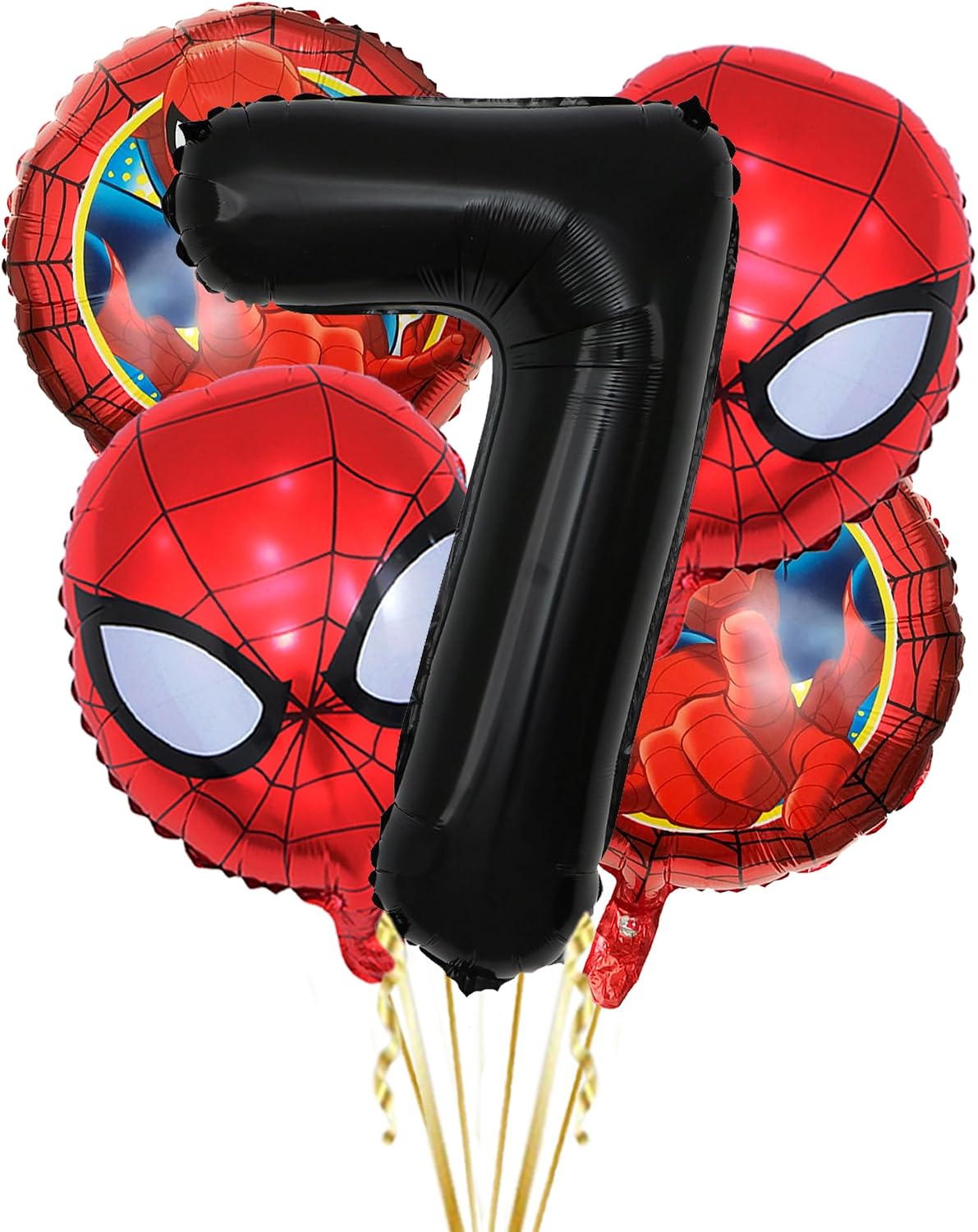 Amazon.com: JIYUANG 5Pcs Superhero Theme Birthday Black Number Balloons ...