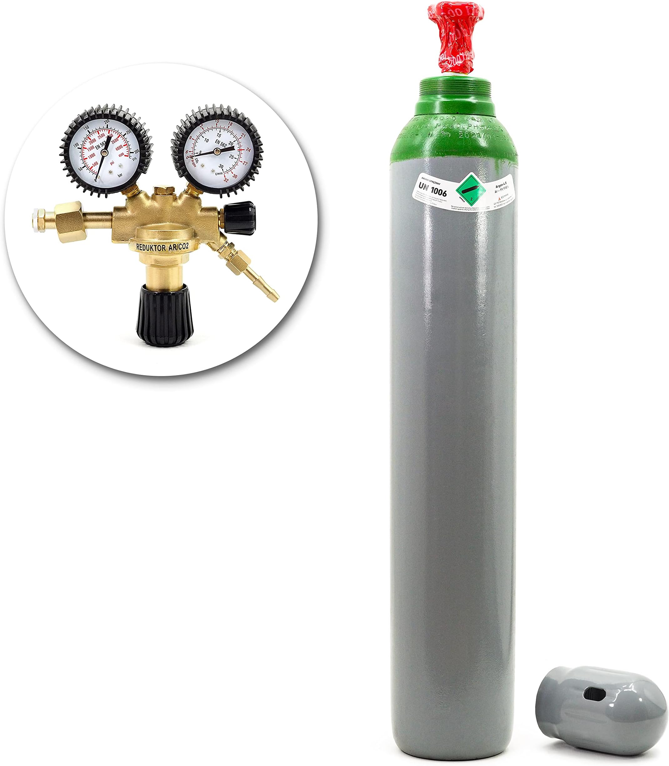 Gasflasche gemischt MIX Argon (82%)+CO2 8 Liter Schweißgas MIG/MAG ...