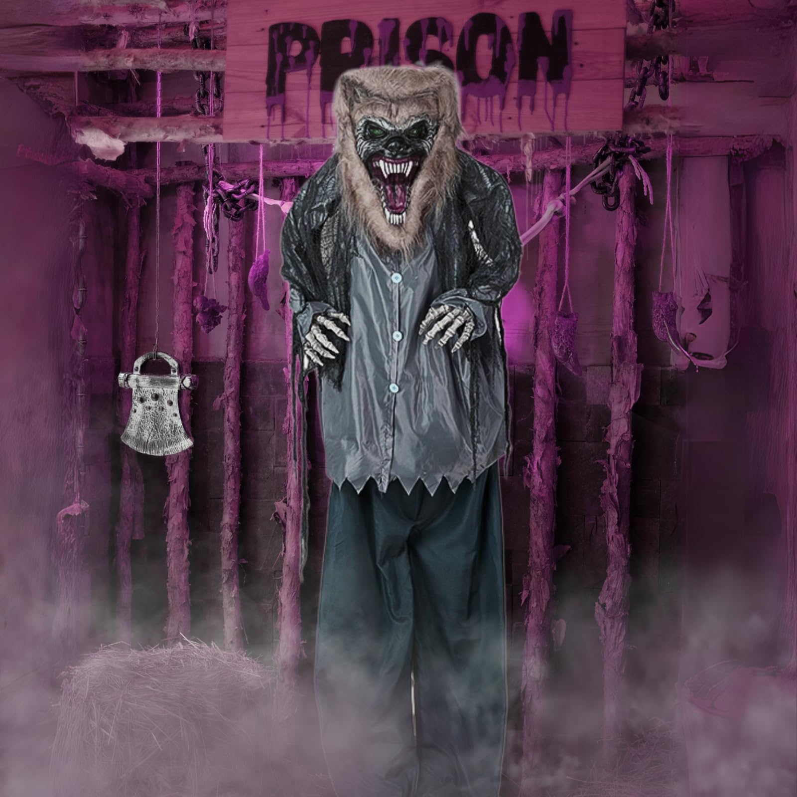 Amazon.com: Outvita Halloween Decorations 7ft Standing Werewolf, Voice ...