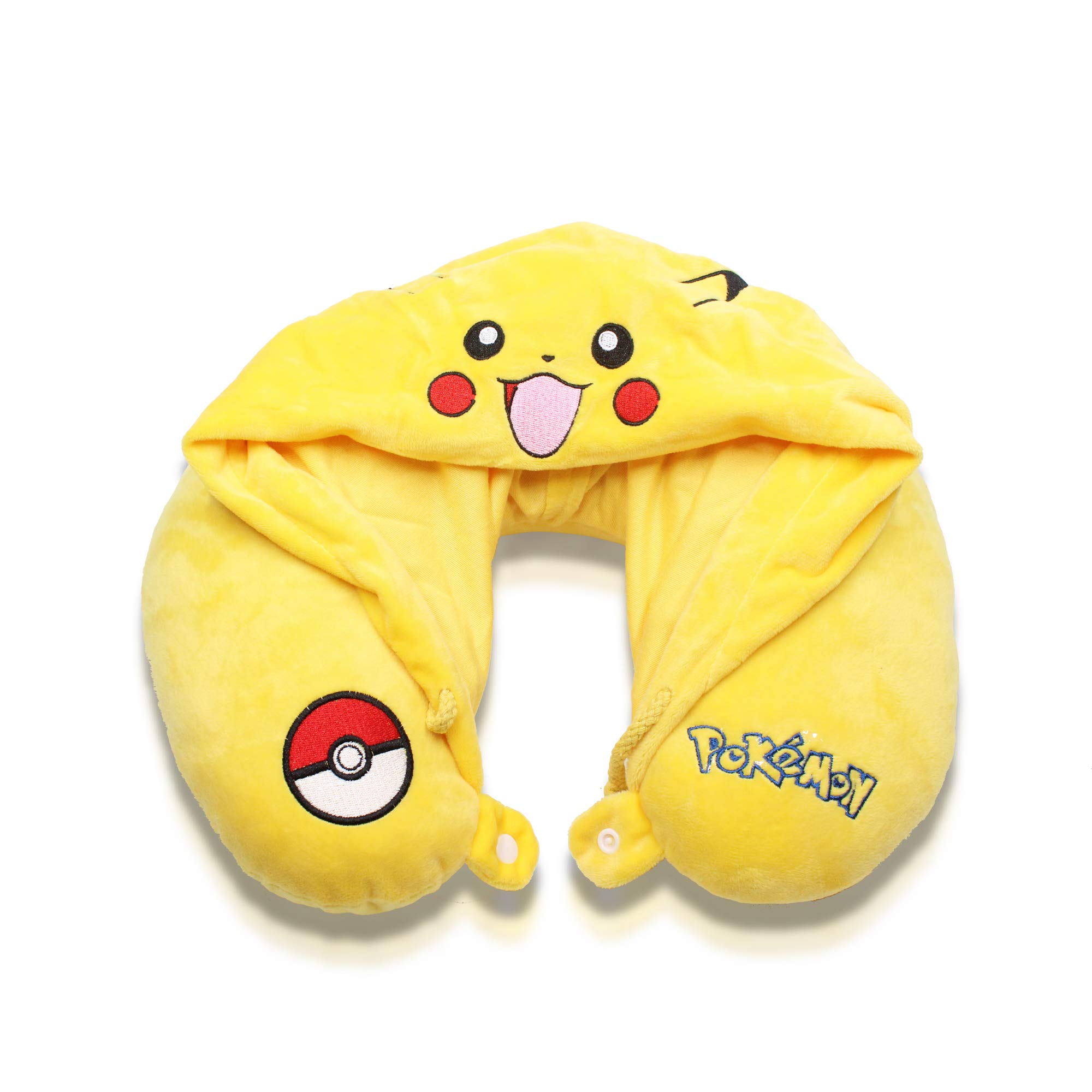 FINEX Premium Pikachu Yellow U-Shape Travel Pillow with Hood for Home ...