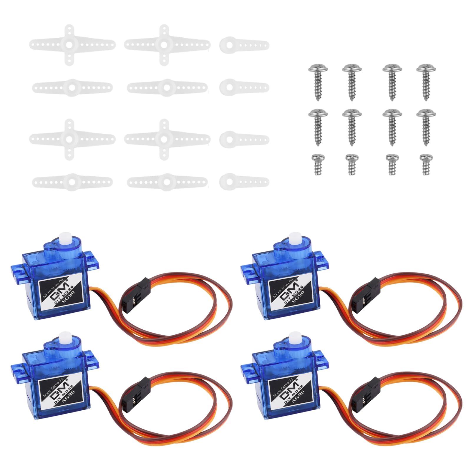 Diymore 4 Pieces SG90 9G Micro Servo Motor,Mini Micro Motor Servos ...