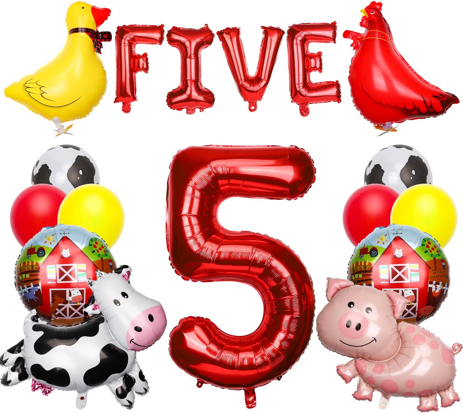 Amazon.com: 14pcs Farm Animal Balloon, Birthday Party Balloons Farm ...