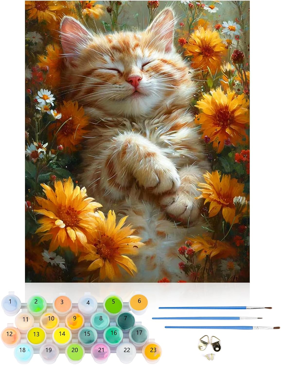 CEOVR Paint by Numbers for Adults,Orange Cat DIY Paint by Numbers Kits ...