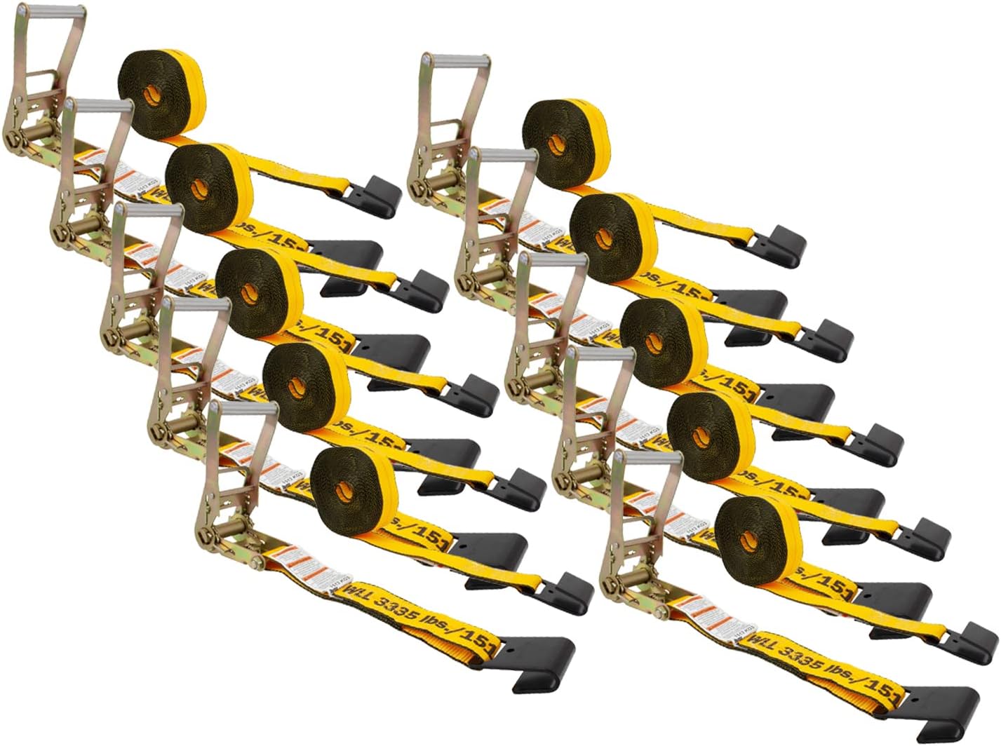 Amazon.com: Mytee Products (10 Pack Kinedyne Ratchet Straps with Flat ...