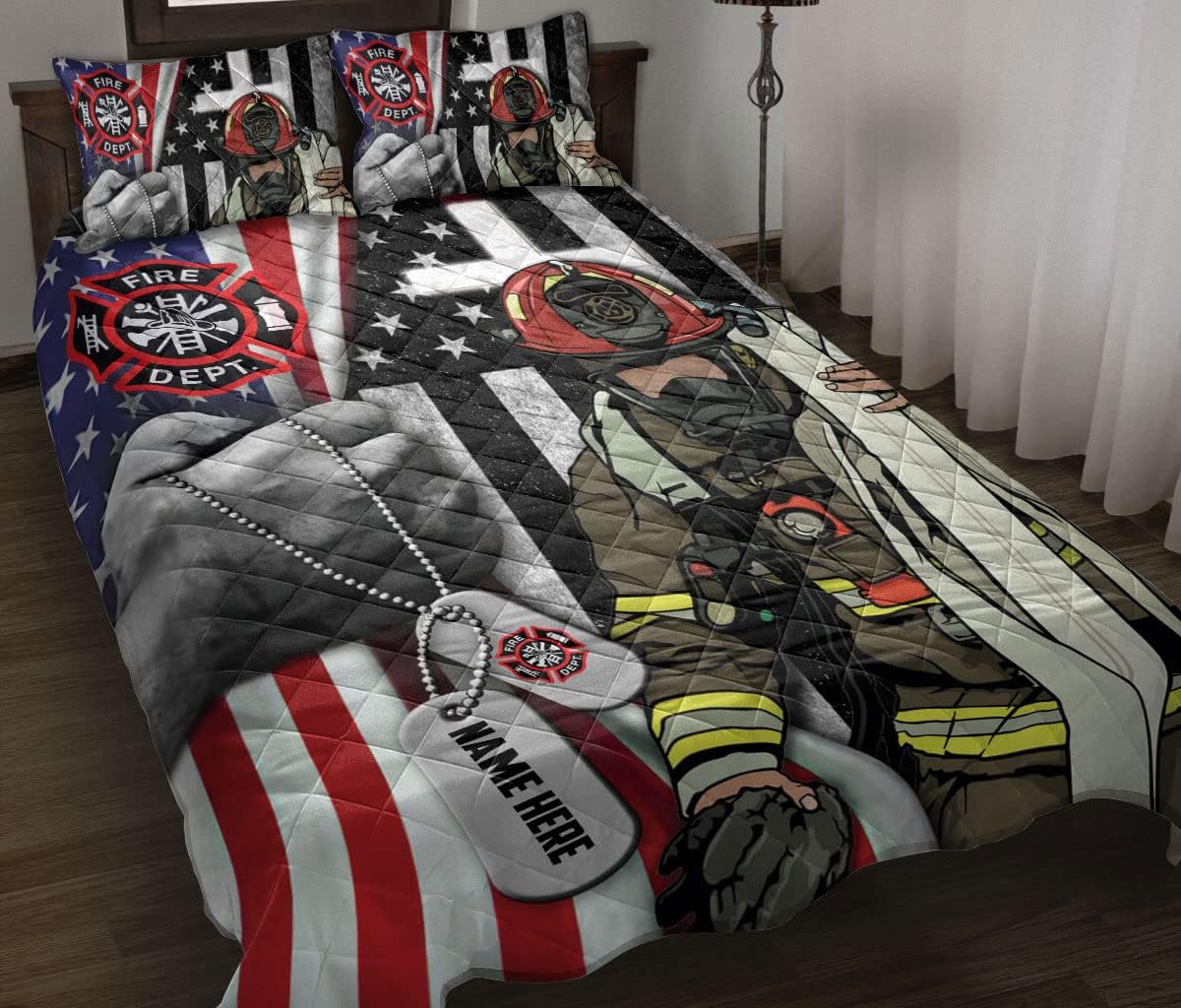 Amazon.com: Custom Proud Firefighter Fireman American Flag Pattern Gift ...