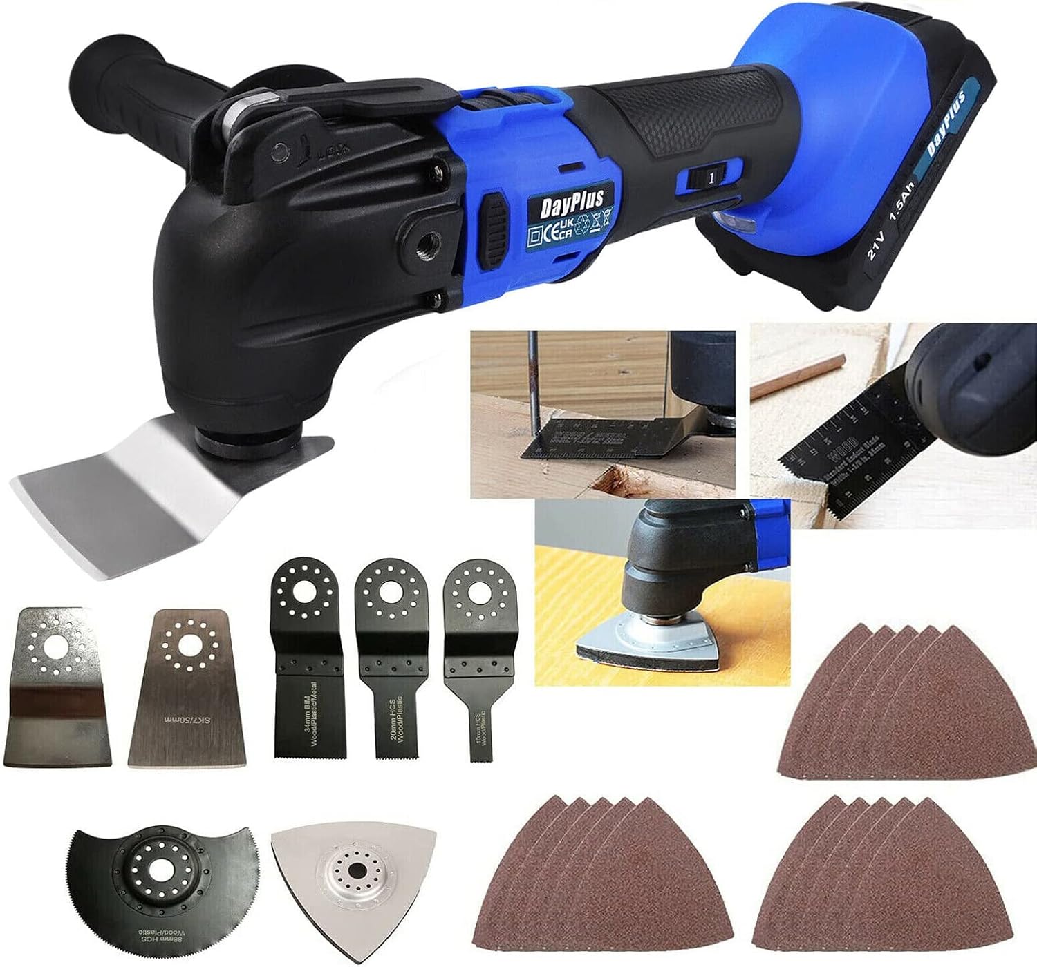 Cordless Brushless Oscillating Tool Multi Tools 20000RPM 6 Various ...