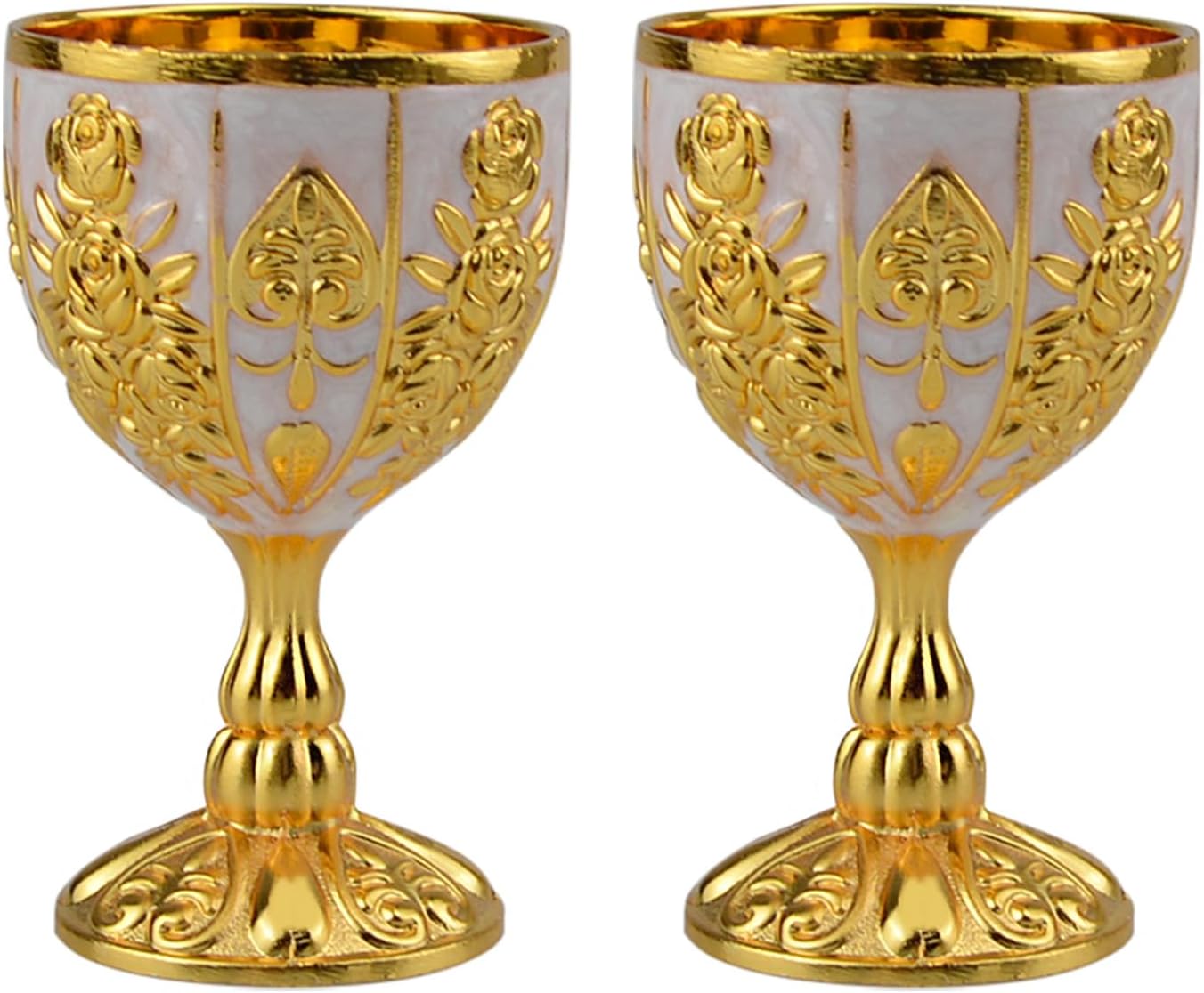 Amazon.com | 2Pcs Vintage Chalice Medieval Goblet, 30Ml Brass Royal ...