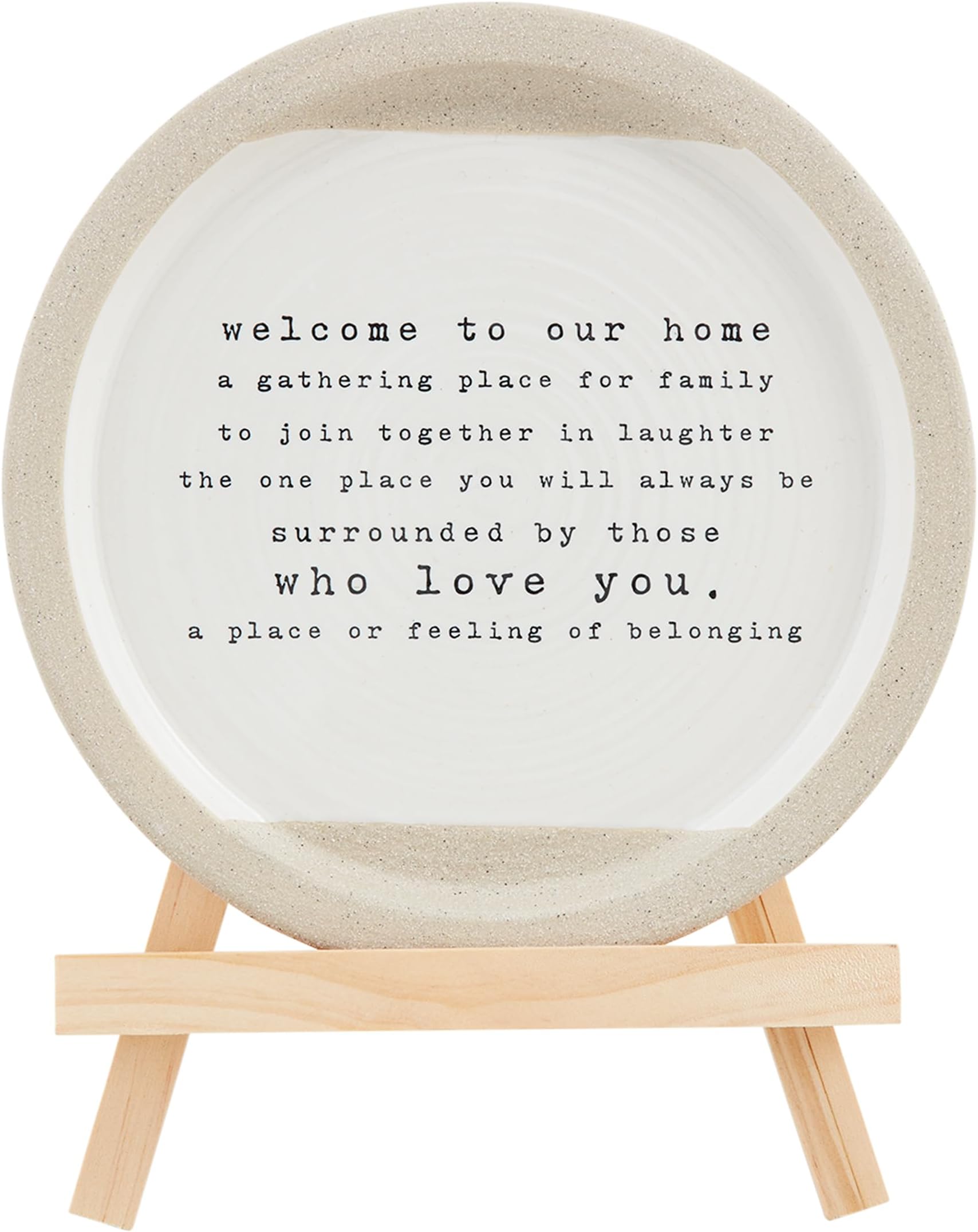 Amazon.com | Mud Pie Welcome Plate With Easel; assembled 9" x 7": Plates