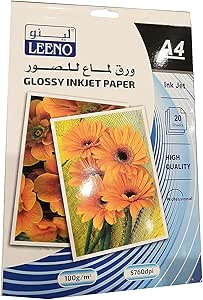 Leeno Photo Paper A4 180g - 20 Sheets, White, LE-1619 : Buy Online at ...