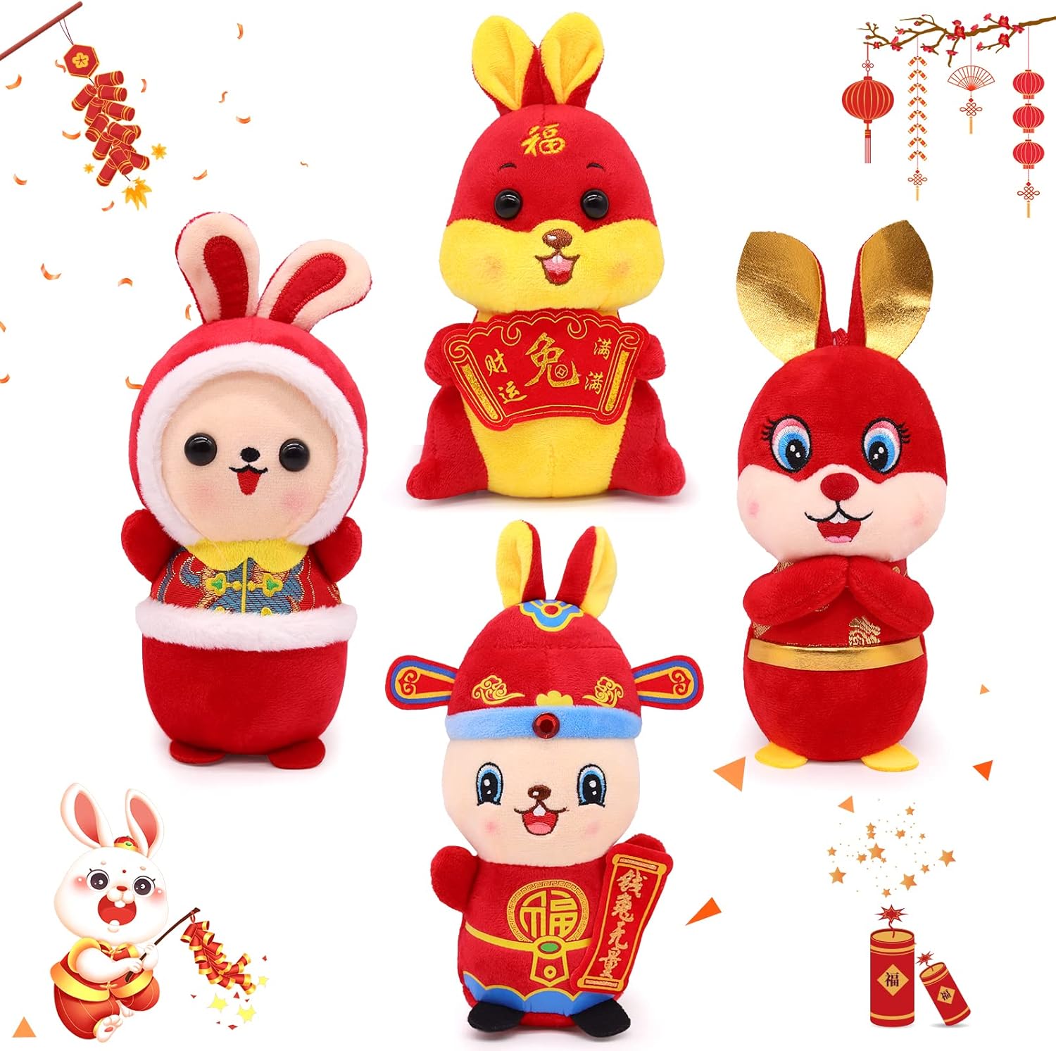 Amazon.com: 2023 Chinese New Year Rabbit Year Mascot Doll, Zodiac ...