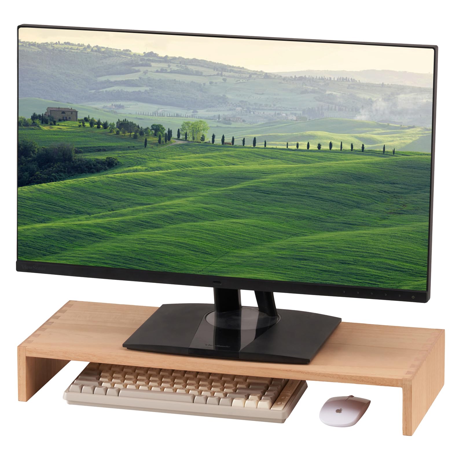 Amazon.com: KIRIGEN Wood Monitor Stand Wooden Computer, Laptop, TV ...