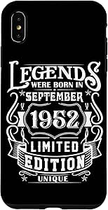 Amazon.com: iPhone XS Max Birthday September 1952 Year Limited Edition ...