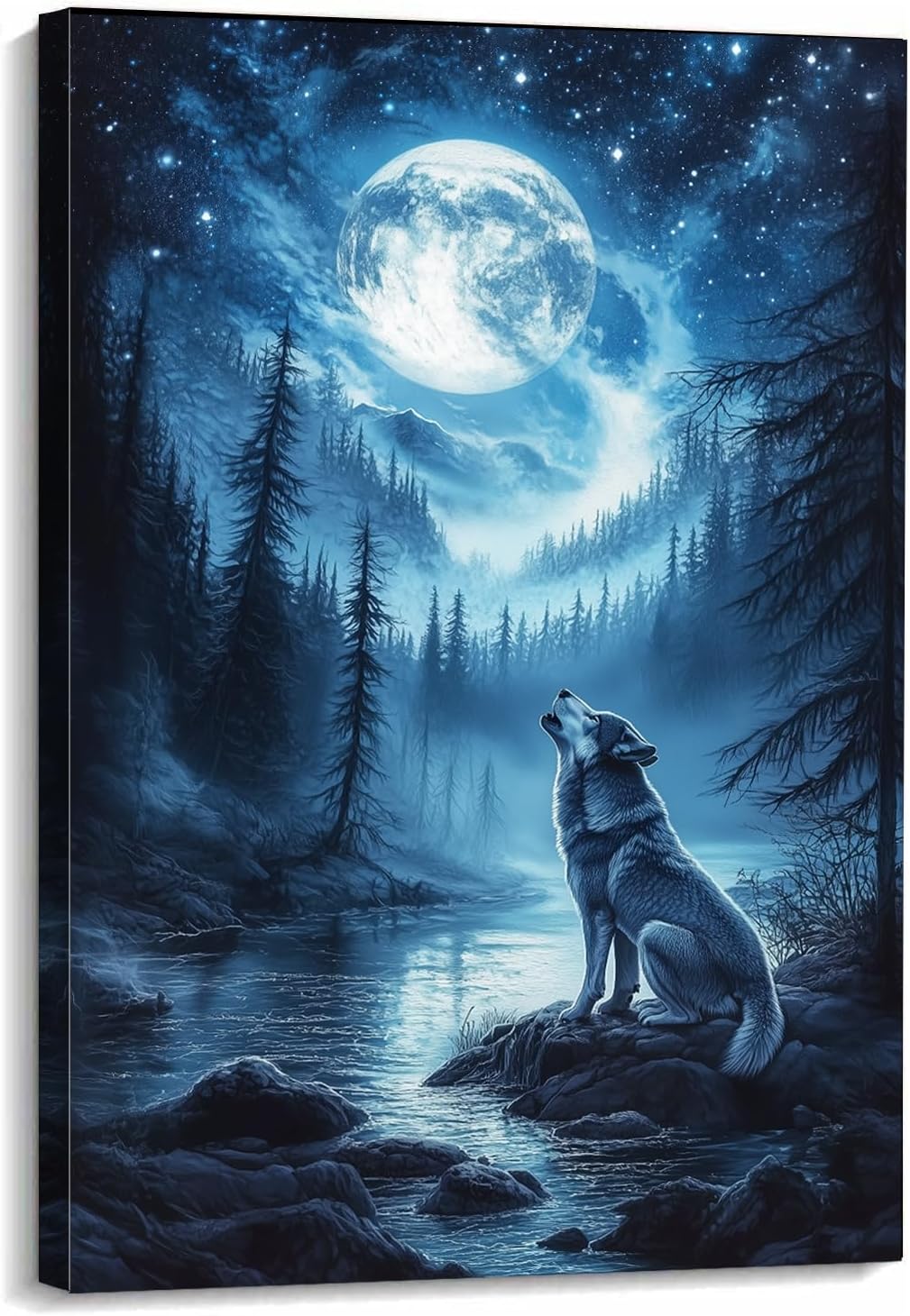 Amazon.com: Wildlife Wolf Canvas Wall Art Animal Wall Decor Wolf ...
