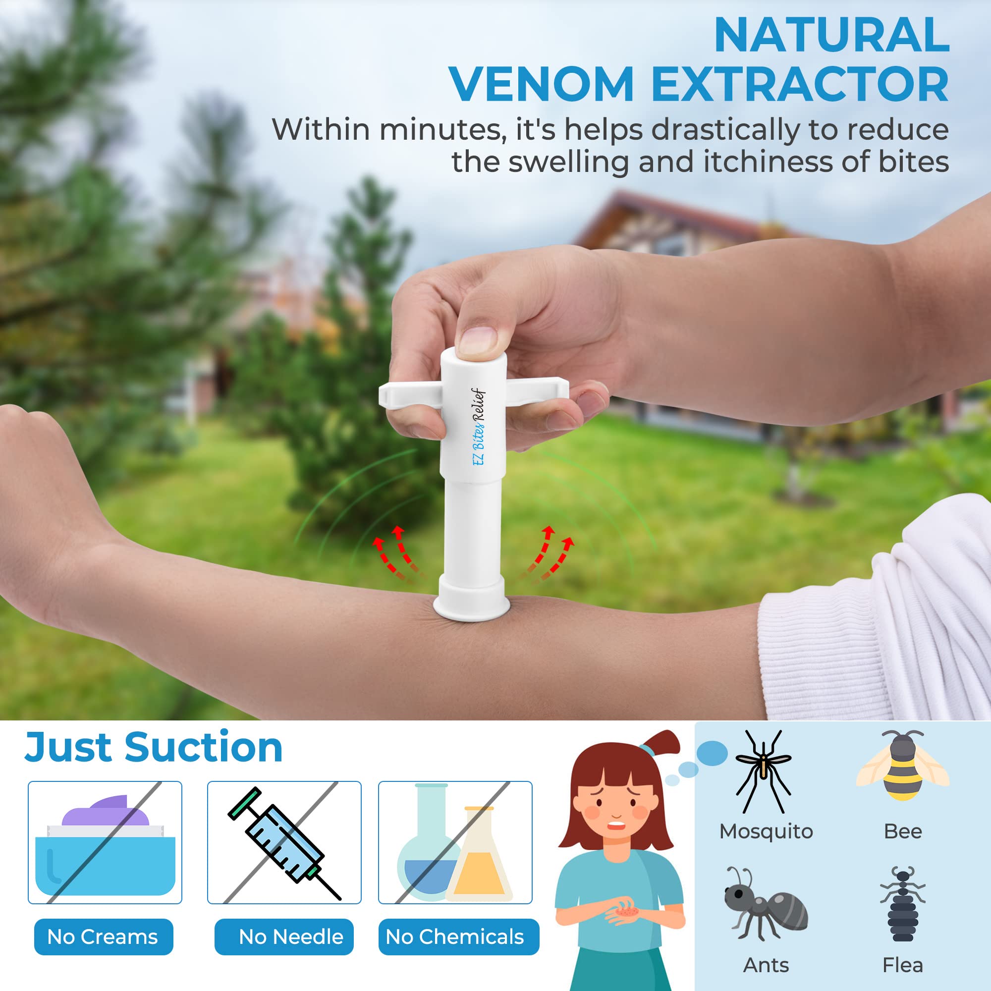 Snapklik.com : Bug Bite Suction Tool, 2 Pack Venom Extractor Sucker ...