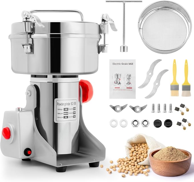 Amazon.com: BEAMNOVA 110v Electric Grain Mill Spice Grinder Molino de ...