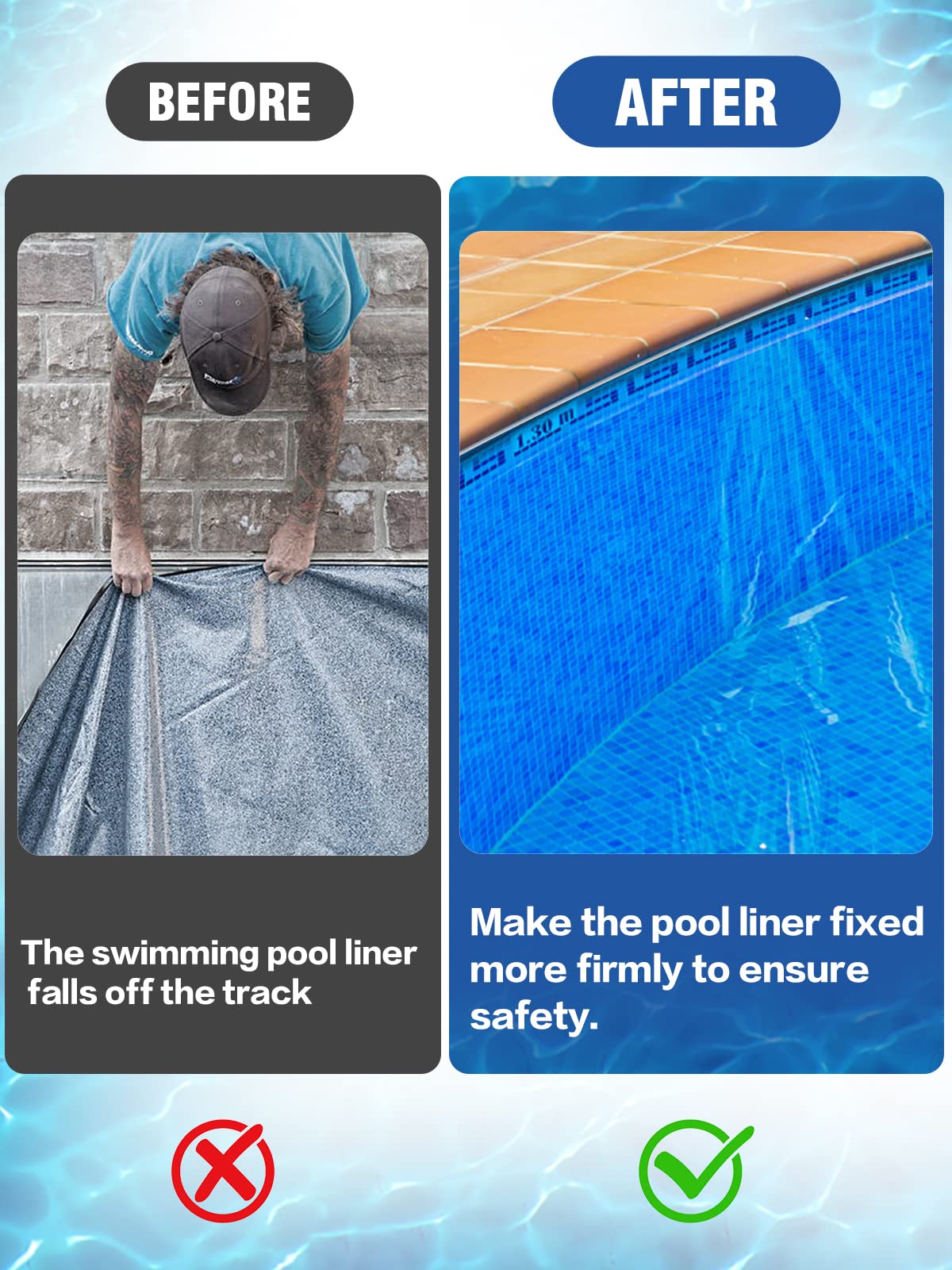Snapklik.com : PAMASE 120ft Liner Lock - Inground Swimming Pool Beaded ...