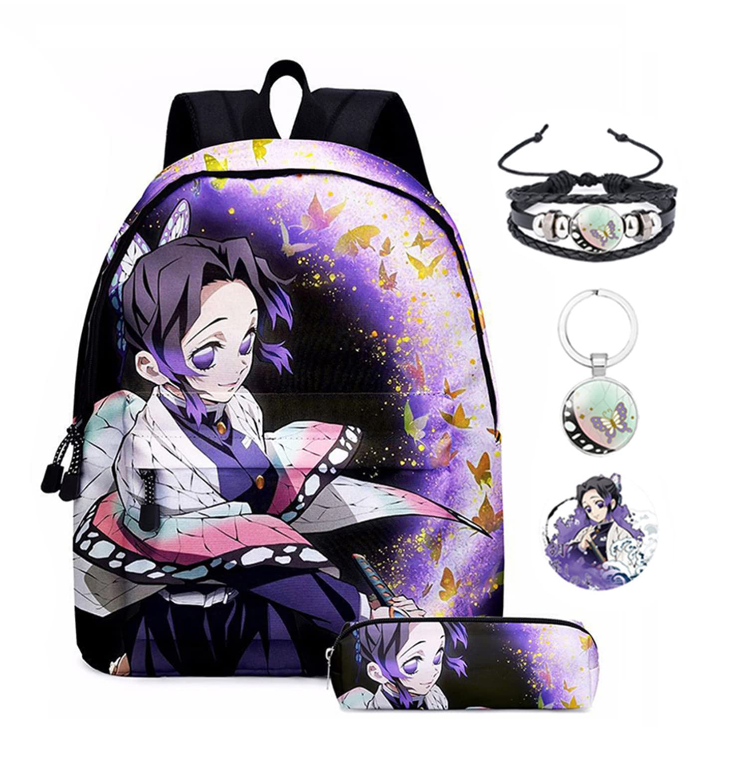 Demon Slayer Backpack Kimetsu No Yaiba Canvas Bag Kochou Shinobu ...