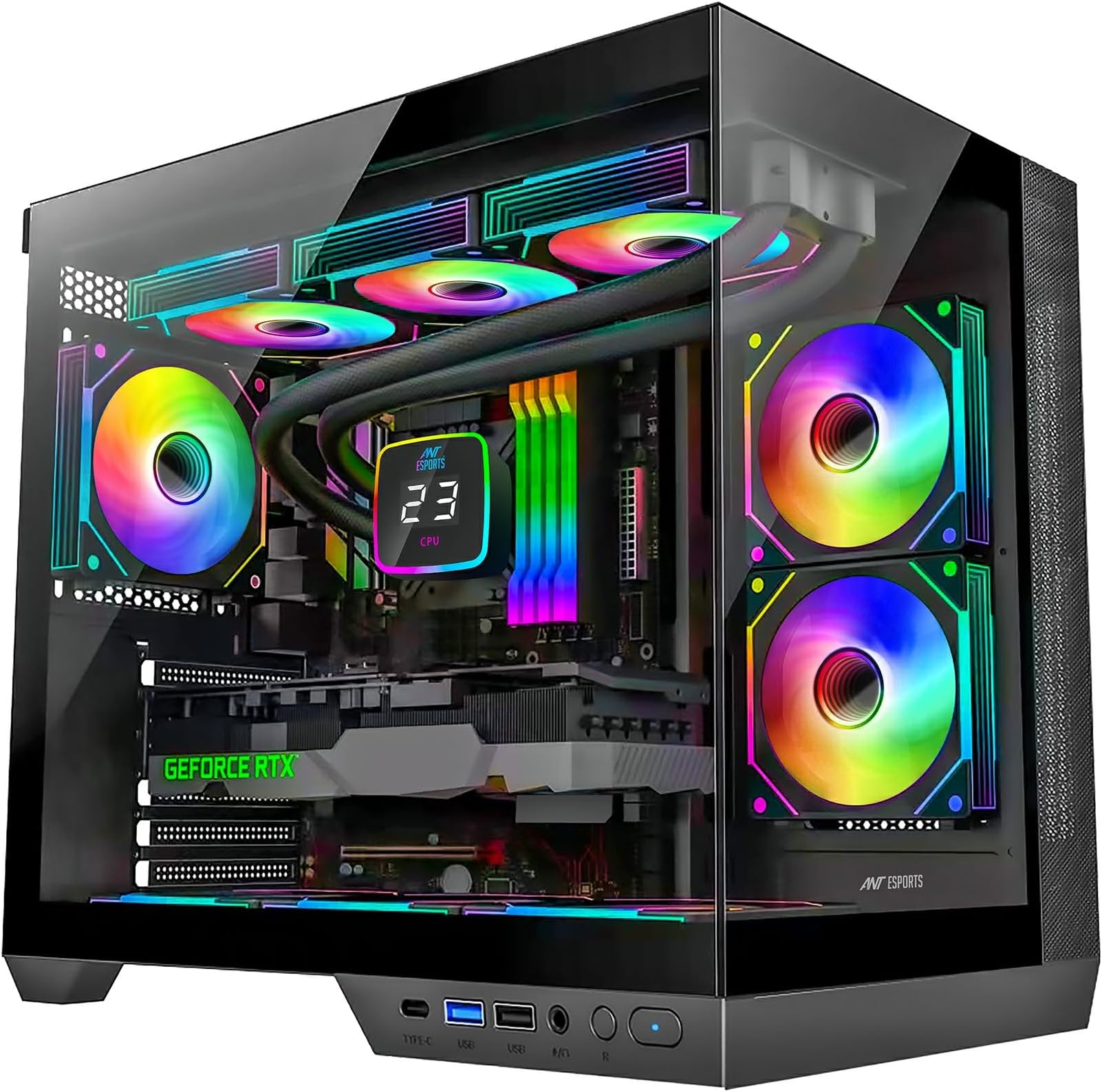 Amazon.in: Buy Ant Esports Crystal X4 Mid-Tower High End Computer Case ...