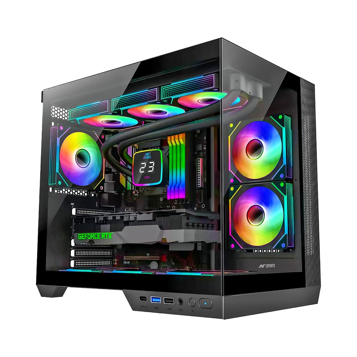 Amazon.in: Buy Ant Esports Crystal X4 Mid-Tower High End Computer Case ...