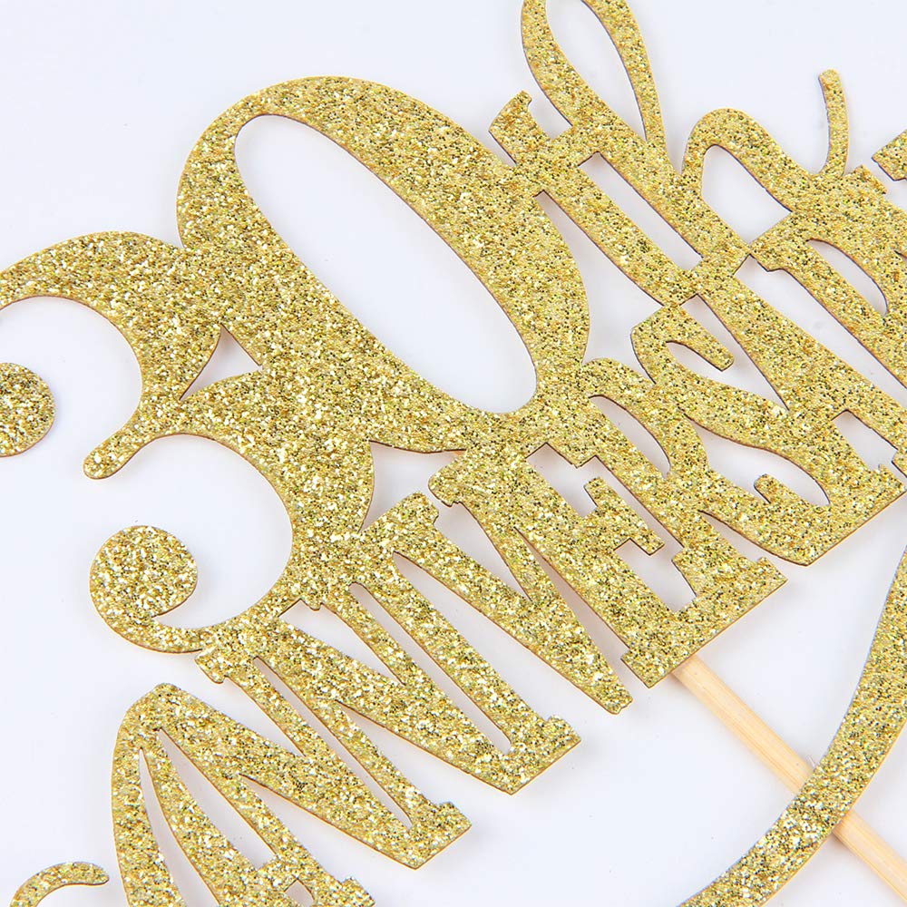 Gold Glitter 30th Anniversary Cake Topper - for 30th Wedding ...