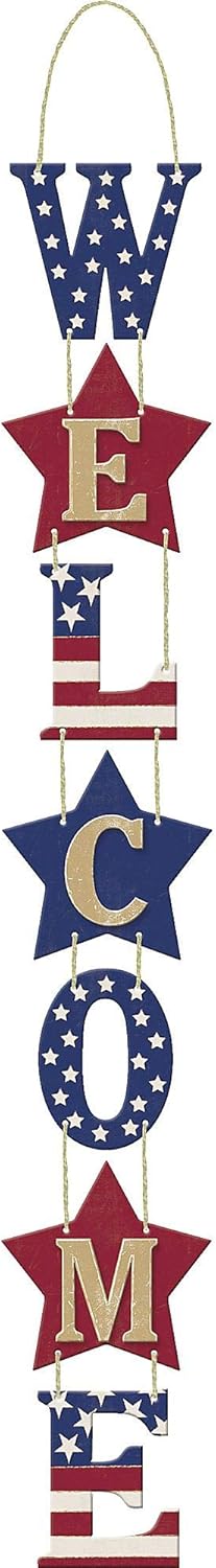 Amazon.com: Amscan 241403 Americana Welcome MDF Sign, 28" x 4", 1 Pc ...