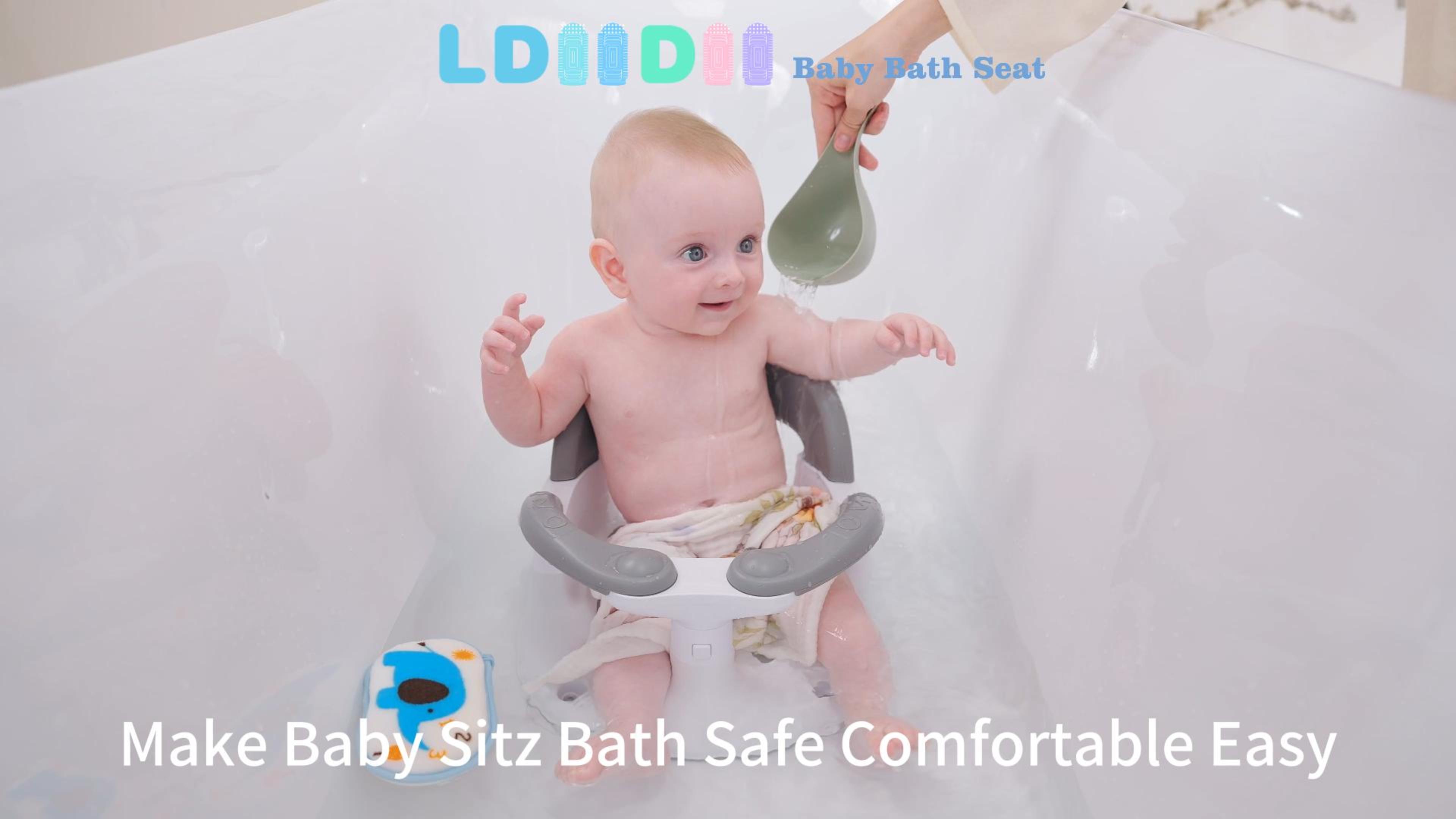 Watch baby sit up bath & play comfortably and stably, easy for mon on ...
