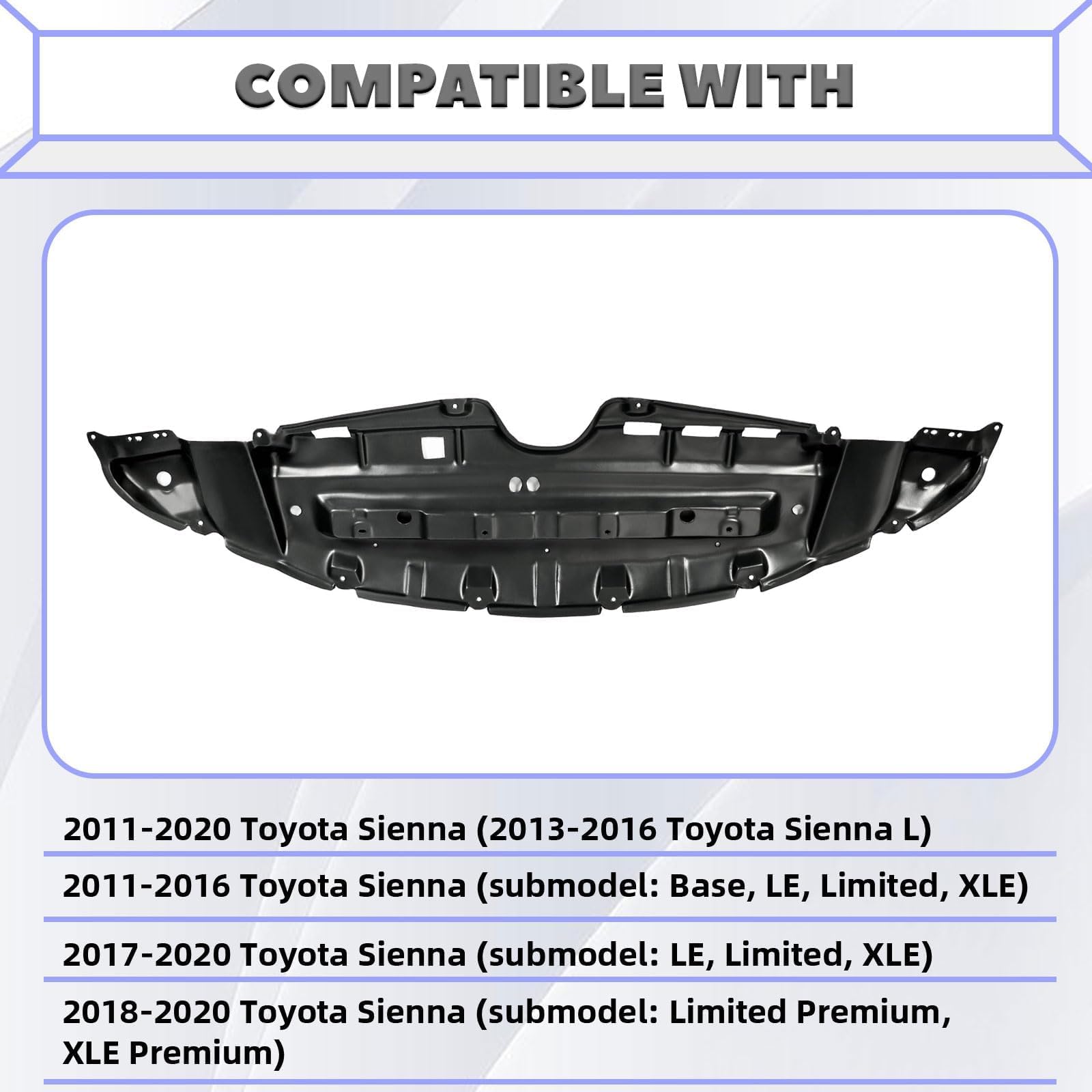 Front 2011-2020 Toyota Sienna Lower Engine Cover - Action Crash ...