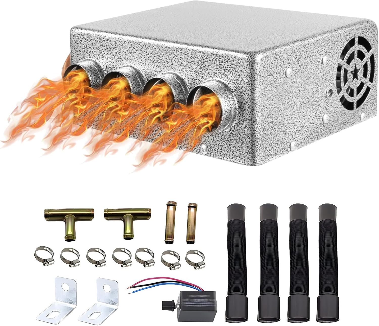 Amazon.com: MEIYAO 12V Car Auxiliary Heater, 4 Ports Under Dashboard ...