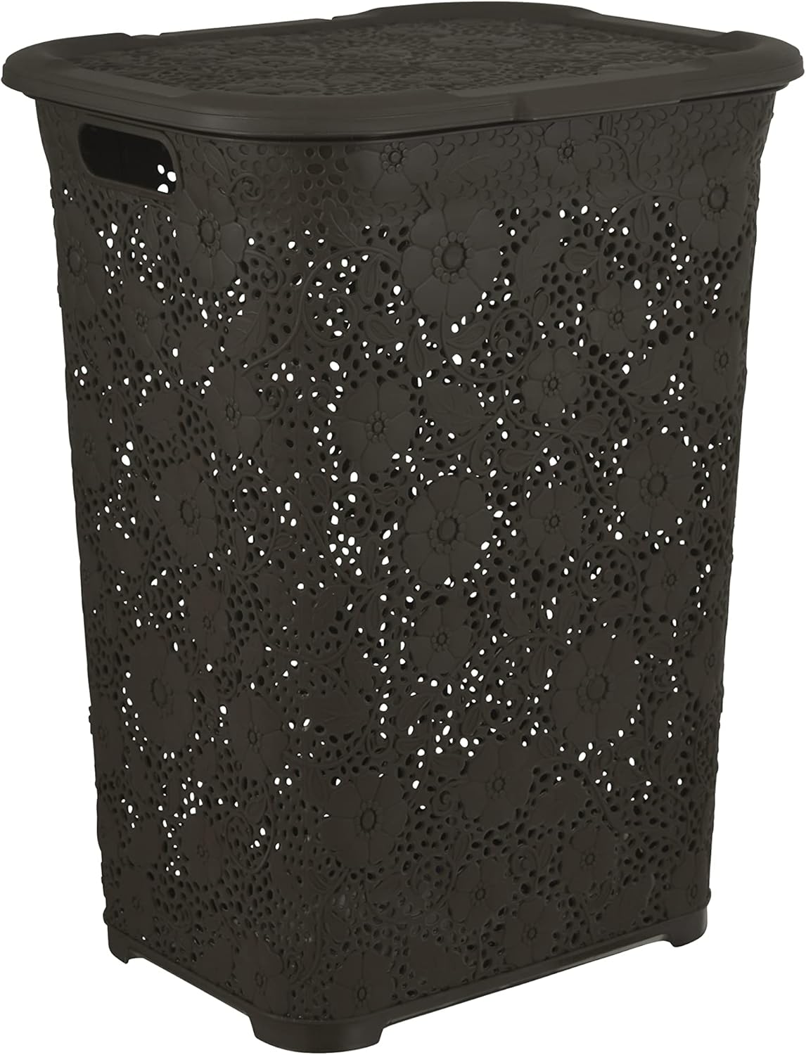 Superio Laundry Hamper with Lid Lace Design 50 Liter - Brown Laundry ...