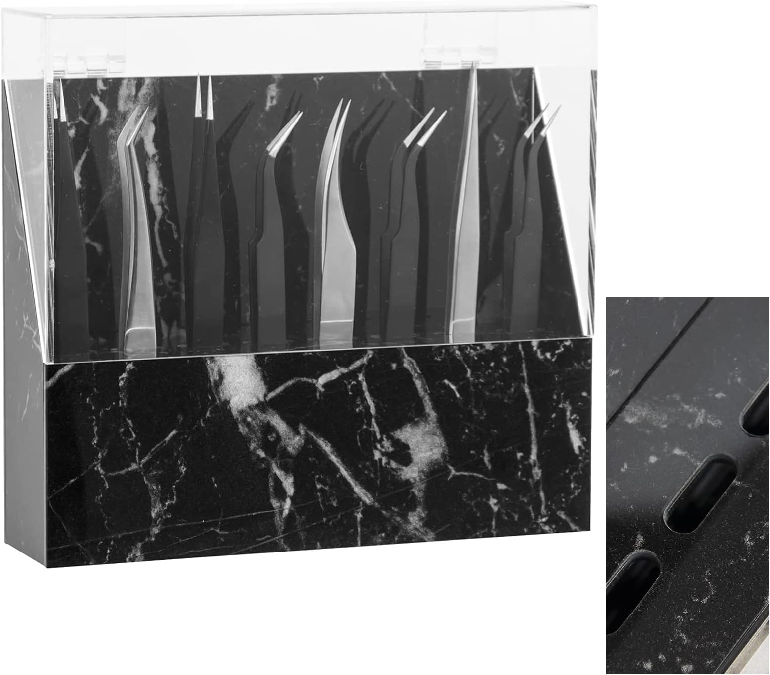 Amazon.com: Tweezers Holder Shelf, Dust-proof Tweezer Stand, 6-Hole ...