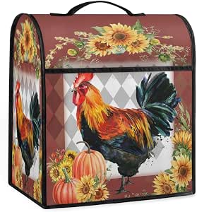 Amazon.com : Kitchen Mixer Cover, Rooster Sunflower Print Stand Mixer ...