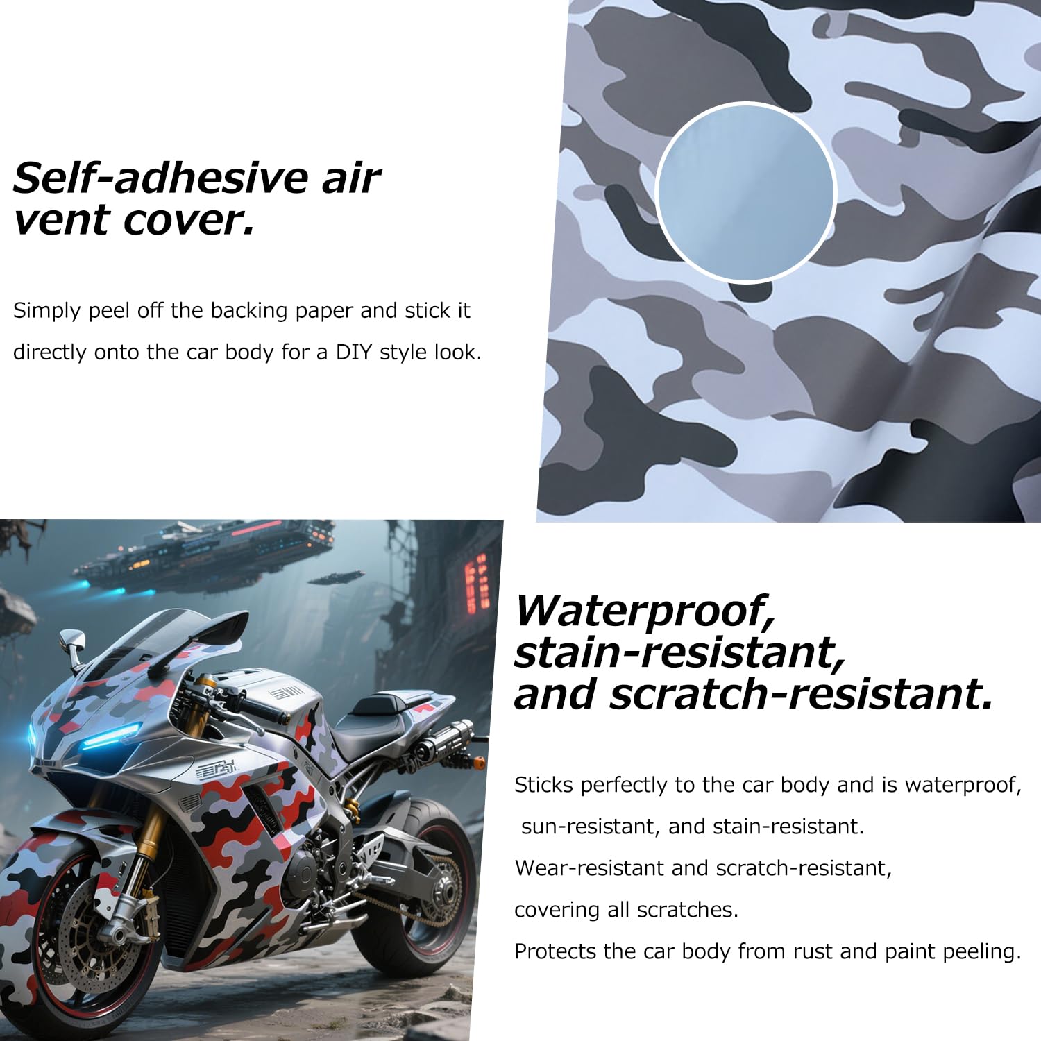 Snapklik.com : Camouflage Car Sticker,Zcargel Motorcycle Modified ...