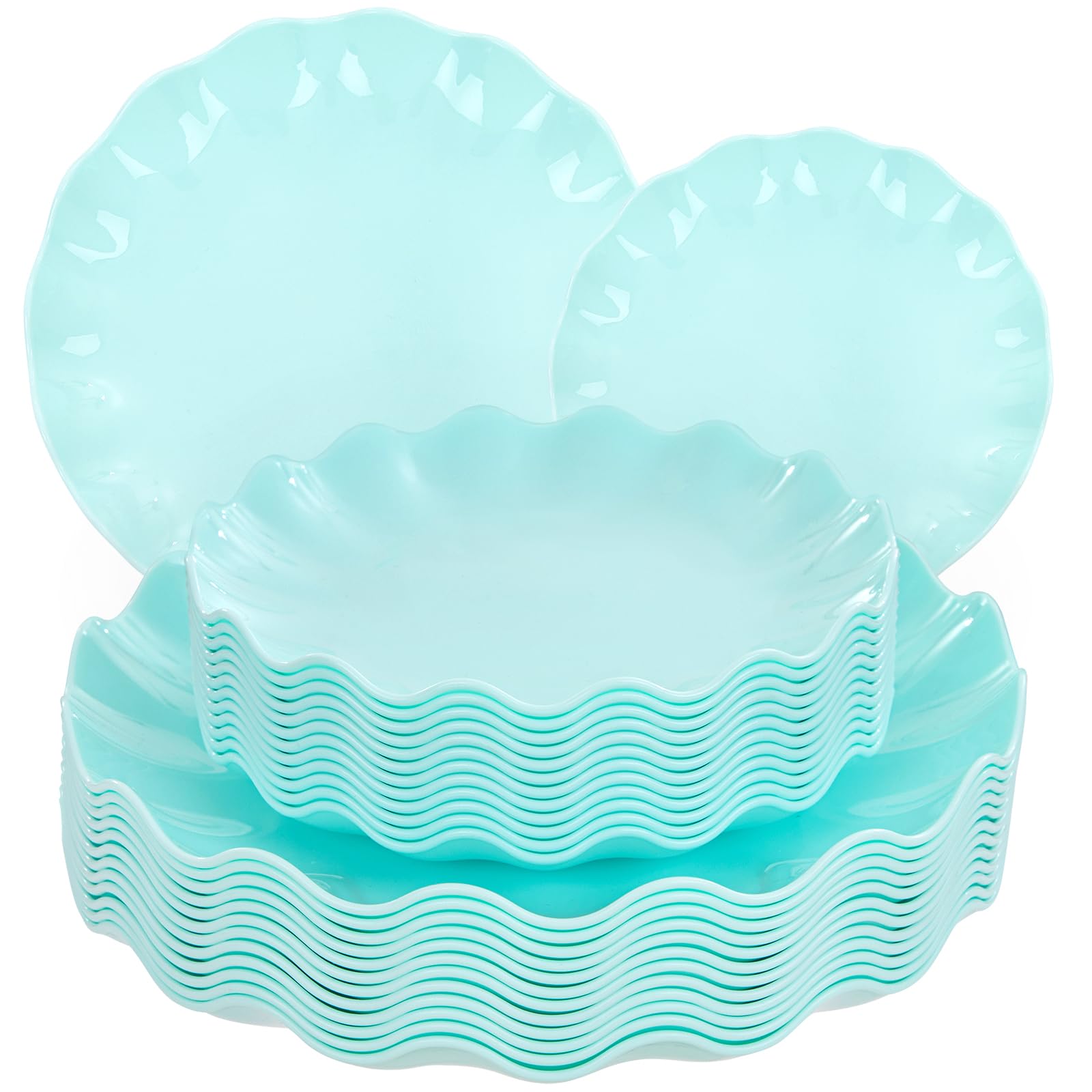 Amazon.com: LIYH 24pcs Plastic Plates Reusable - Unbreakable Party ...