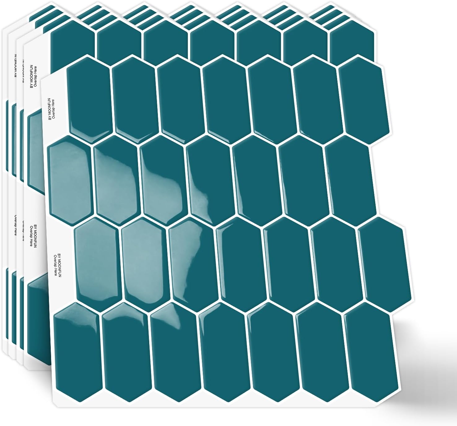 Amazon.com: MOONFUN Long Hexagon Peel and Stick Tiles Backsplash,10 ...