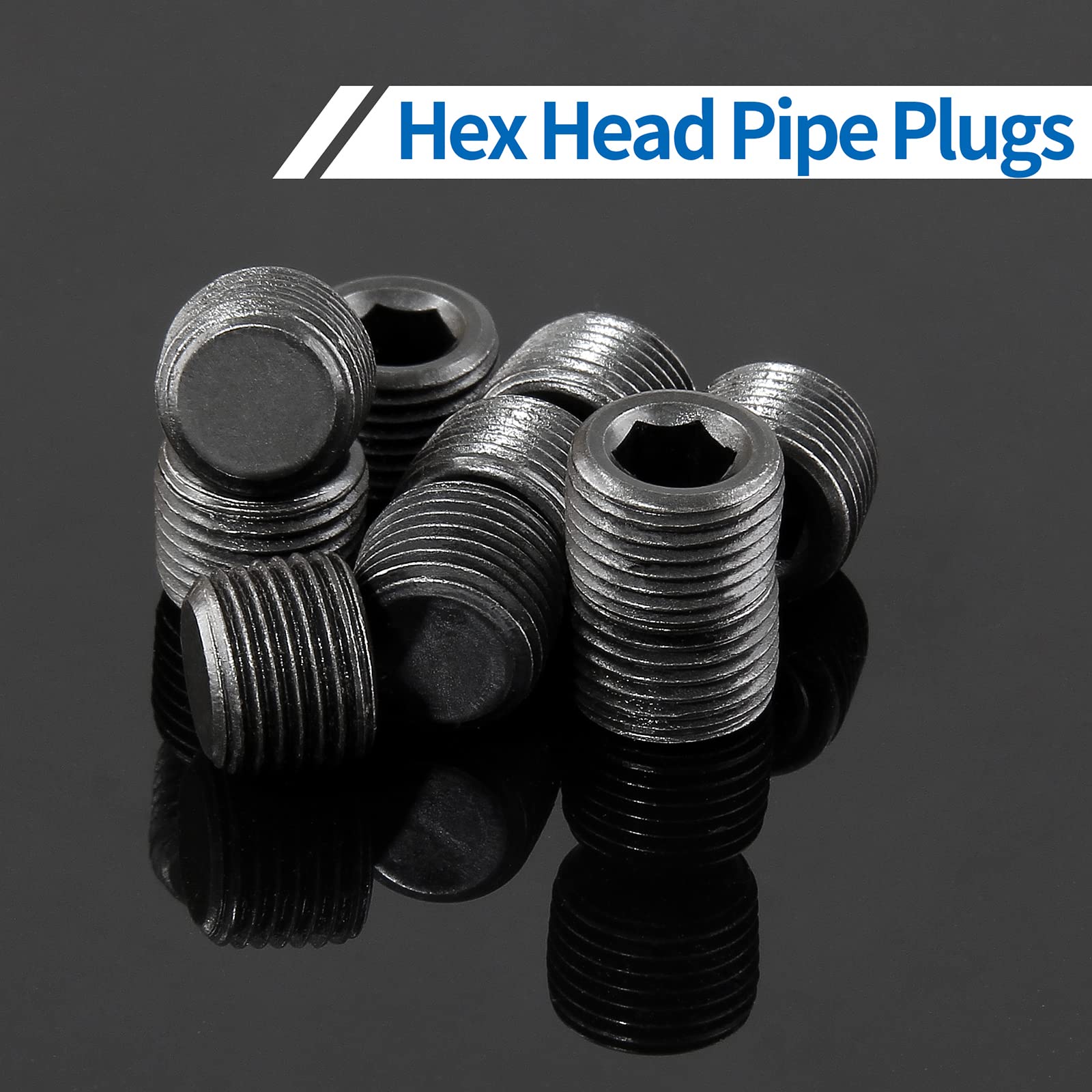 Snapklik.com : LifCratms 1/8" Male NPT Plugs, Carbon Steel Pipe Fitting ...