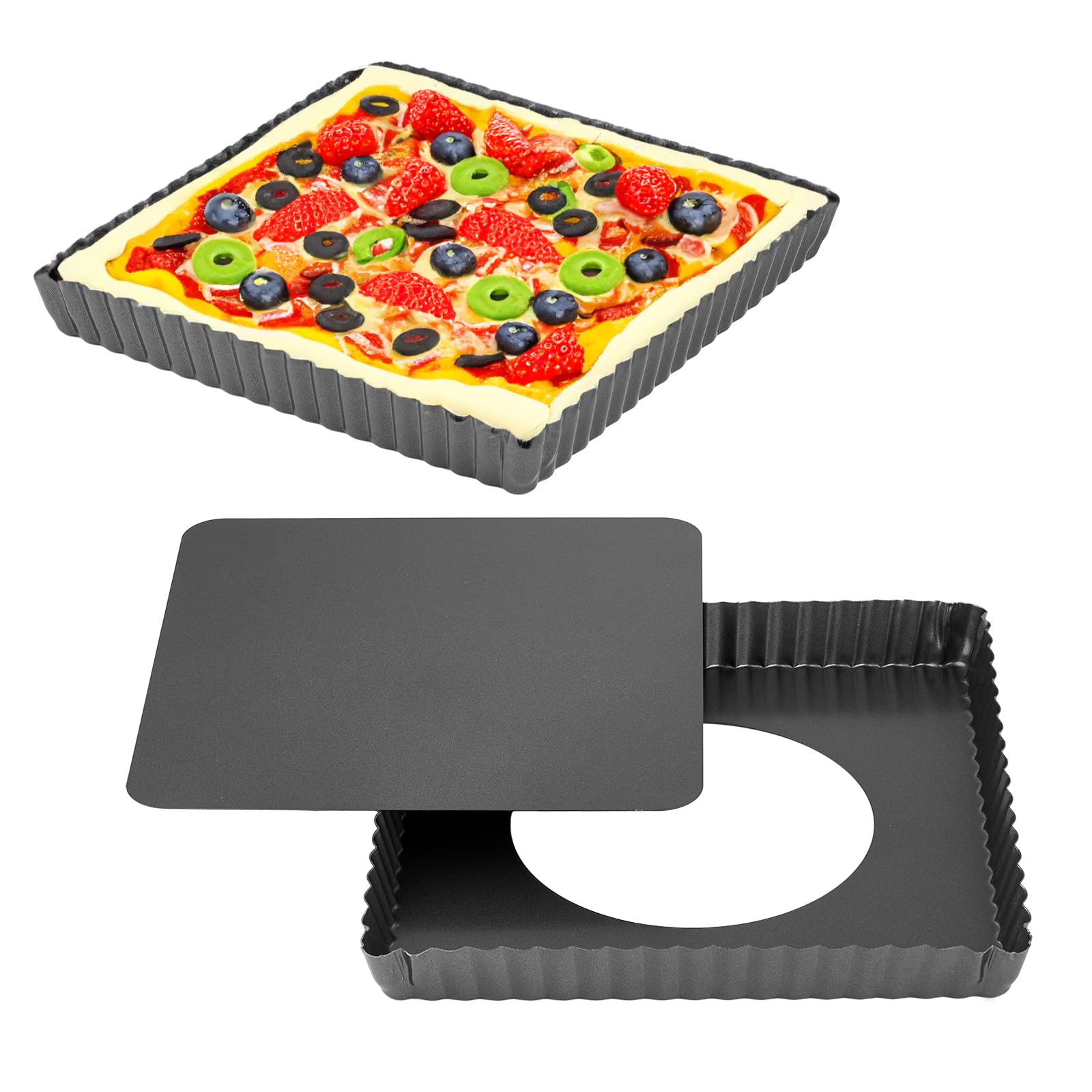 Amazon.com: Meichu Square Tart Pans with Removable Bottom Non stick ...