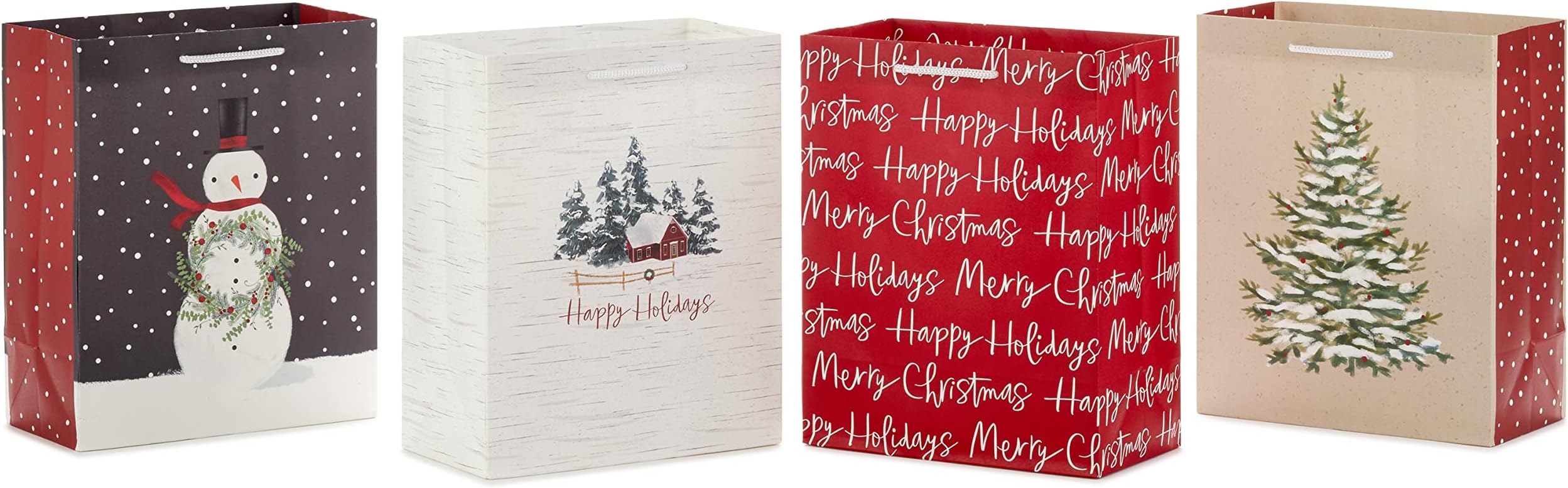 Amazon.com: Hallmark Rustic Christmas Gift Bag Assortment (8 Bags: 3 ...