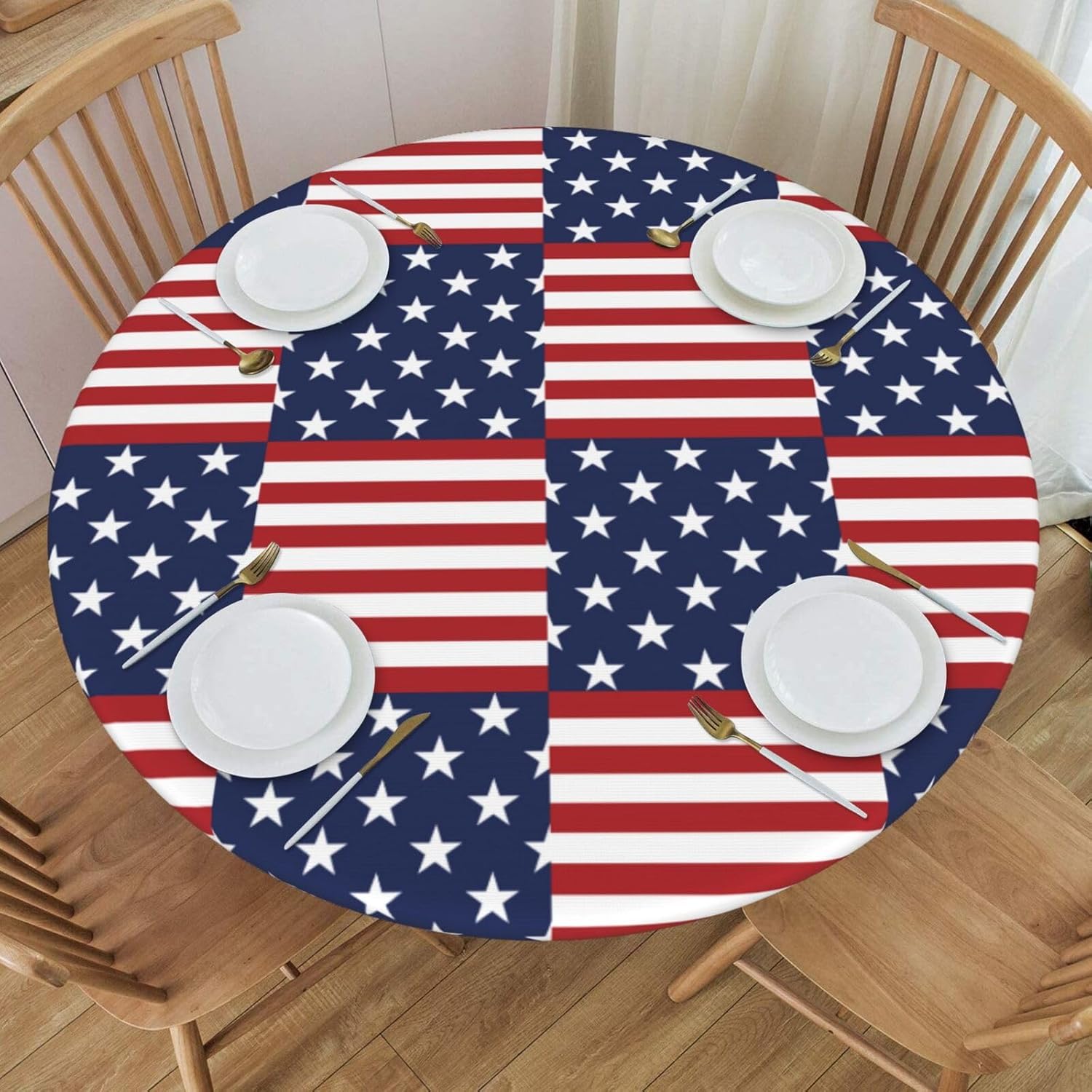 Amazon.com: KiuLoam 4th of July Patriotic American Flag Round ...