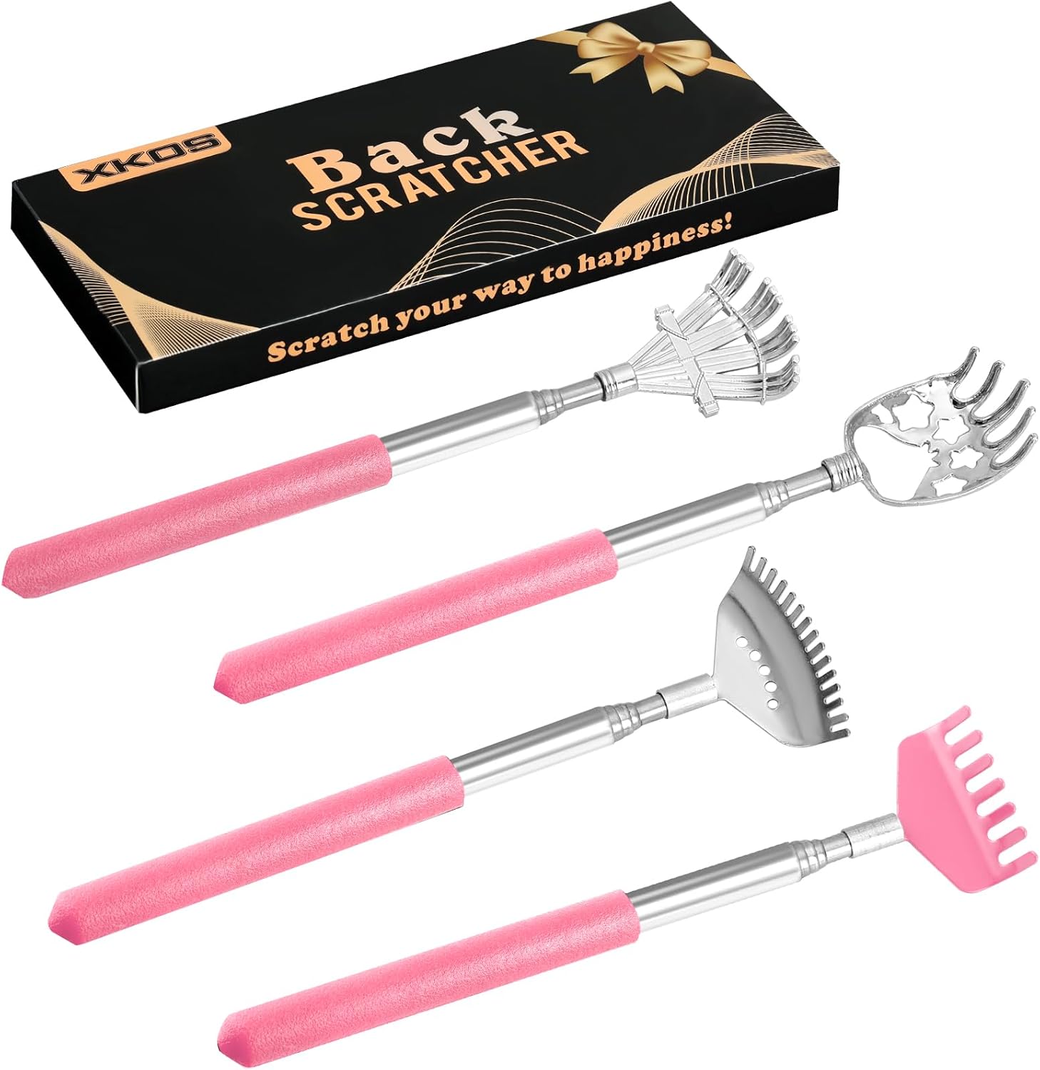 Amazon.com: XKOS 4 Pack Different Back Scratcher Portable Telescoping ...