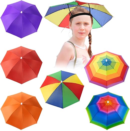 Amazon.com : Ysglory 6 Pack Umbrella Hat for Kids Adult Rainbow ...
