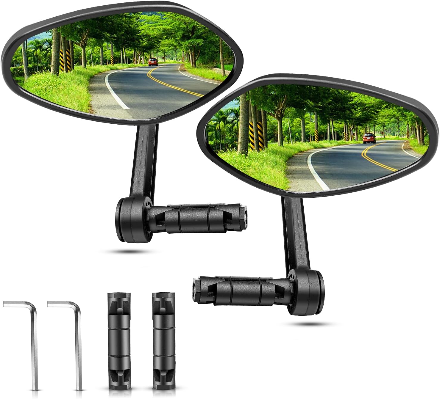 Amazon.com: CLHMILY&Z Bar End Bike Mirrors,HD Convex Automotive Glass ...