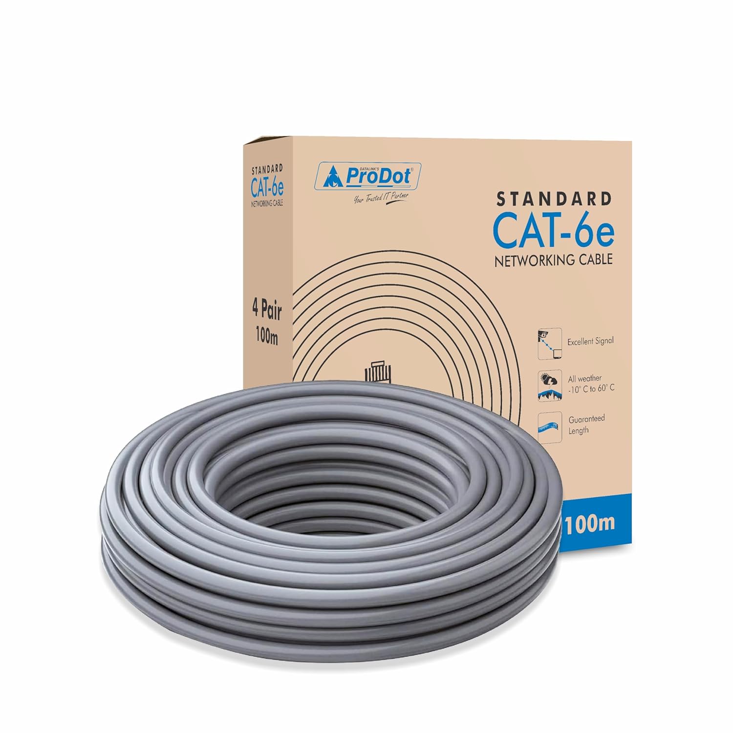 ProDot Cat 6e 100 Meter Ethernet Cable/LAN Cable/Network Cable I High ...