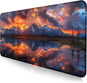 Amazon.com : Volcanic Lava Scene Ultra Large Computer Desk Pad, Anti ...