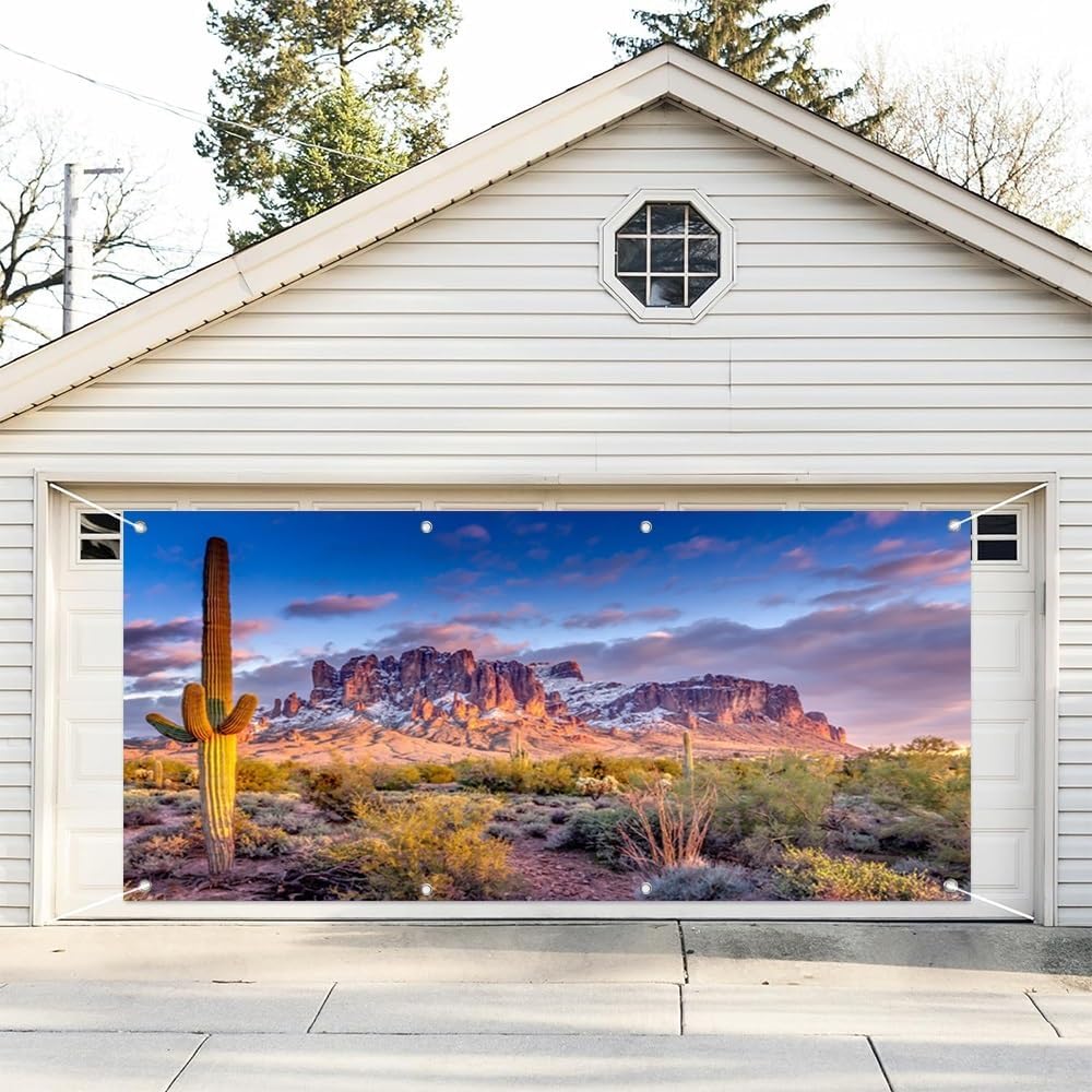 Amazon.com: Leyiyi 7x16ft Desert Scenery Garage Door Decoration Banner ...